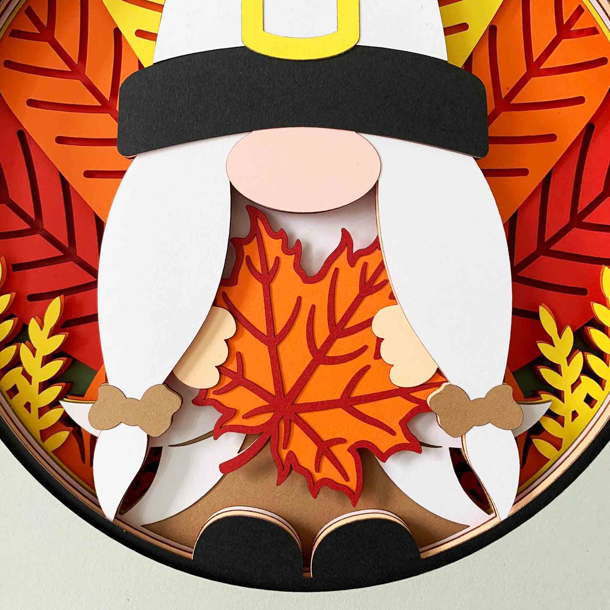 Thanksgiving Gnome Shadow Box SVG/ Thankful Shadow Box Templ - Inspire ...