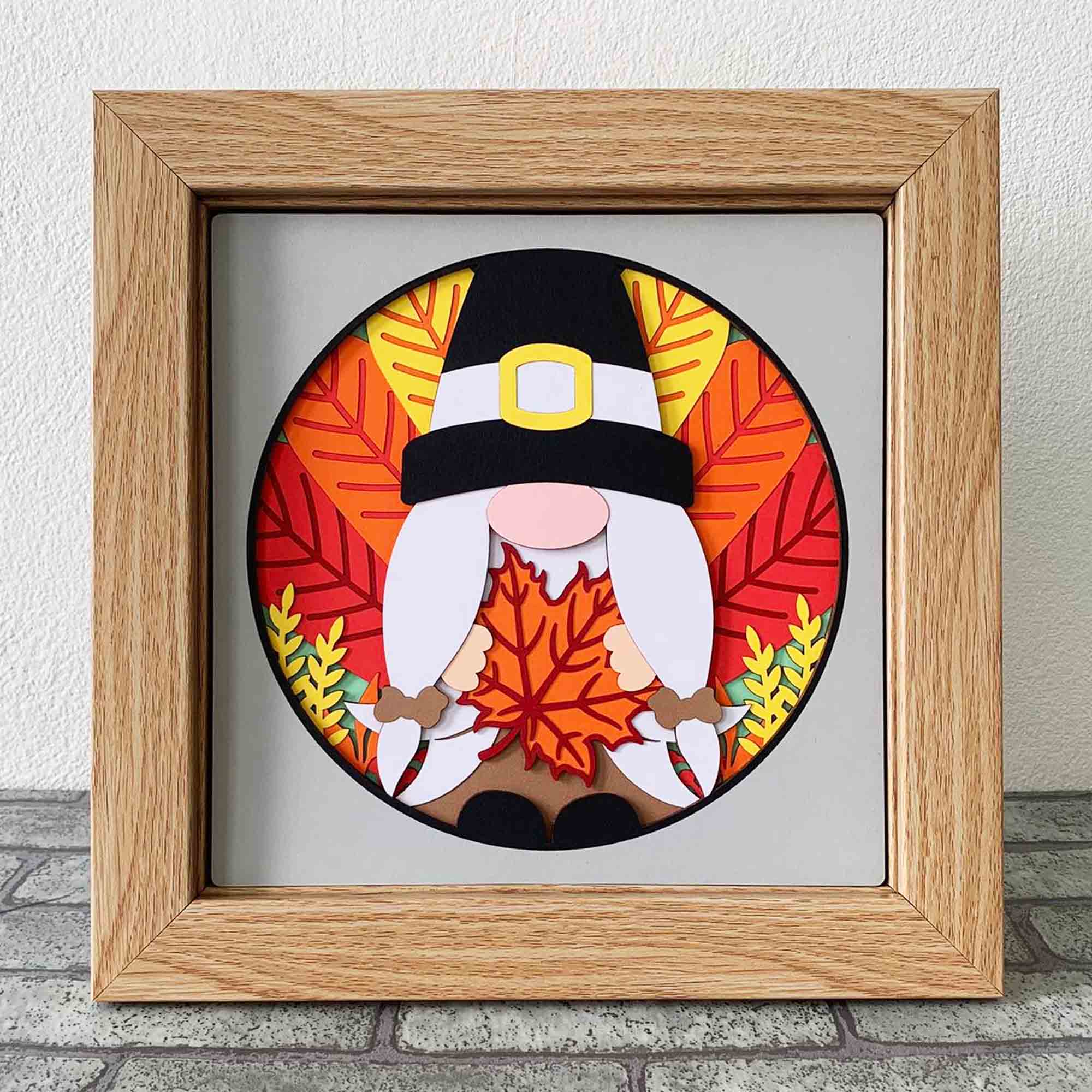 Thanksgiving Gnome Shadow Box SVG/ Thankful Shadow Box Templ - Inspire ...