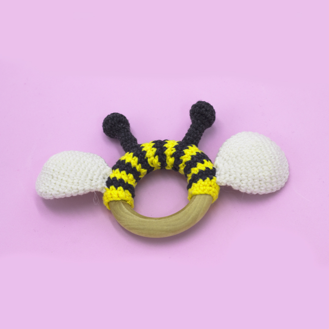 Bee baby rattle set of 2 patterns, amigurumi bee summer patt - Inspire ...