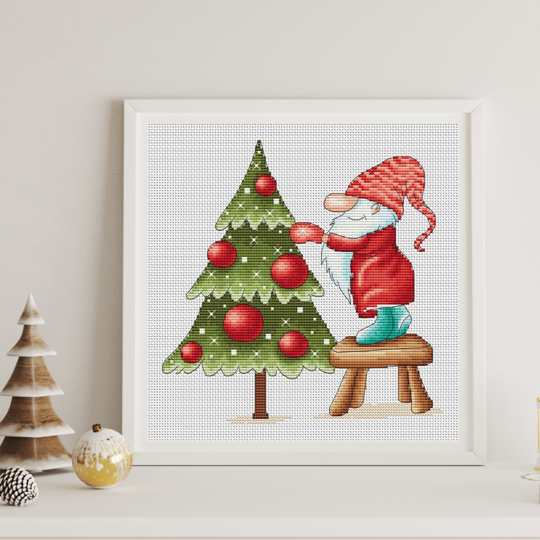 Christmas gnome cross stitch pattern PDF, christmas tree cro | Inspire ...