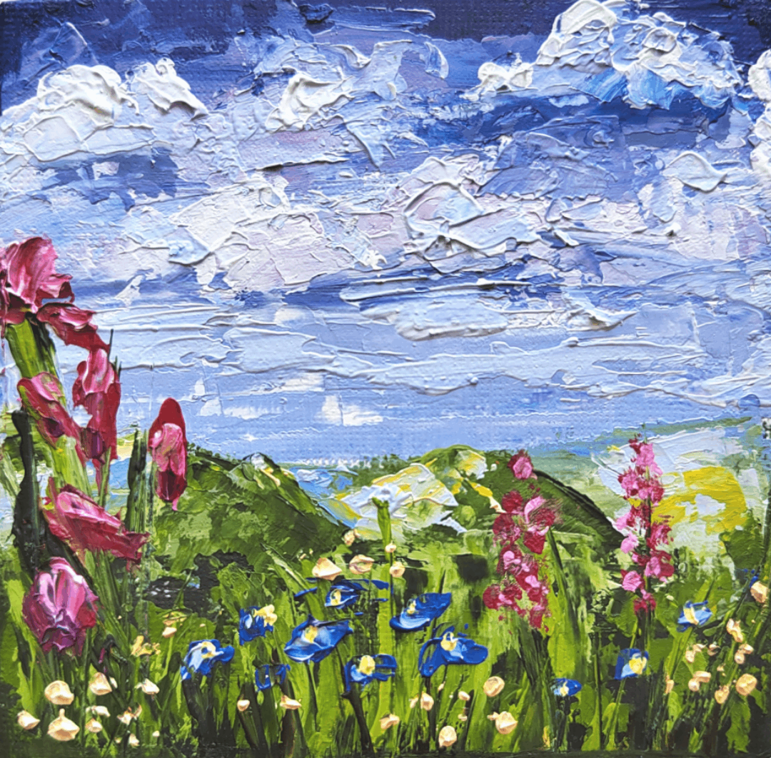 Summer Landscape Oil Painting Small Original Art Flower Fiel - Inspire ...