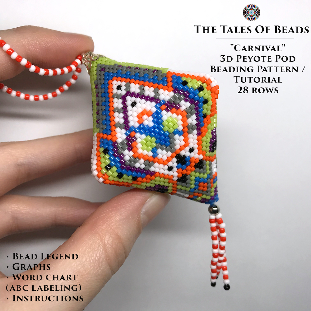 Carnival Peyote Pod Pattern / Tutorial Beaded Pod Orname - Inspire Uplift