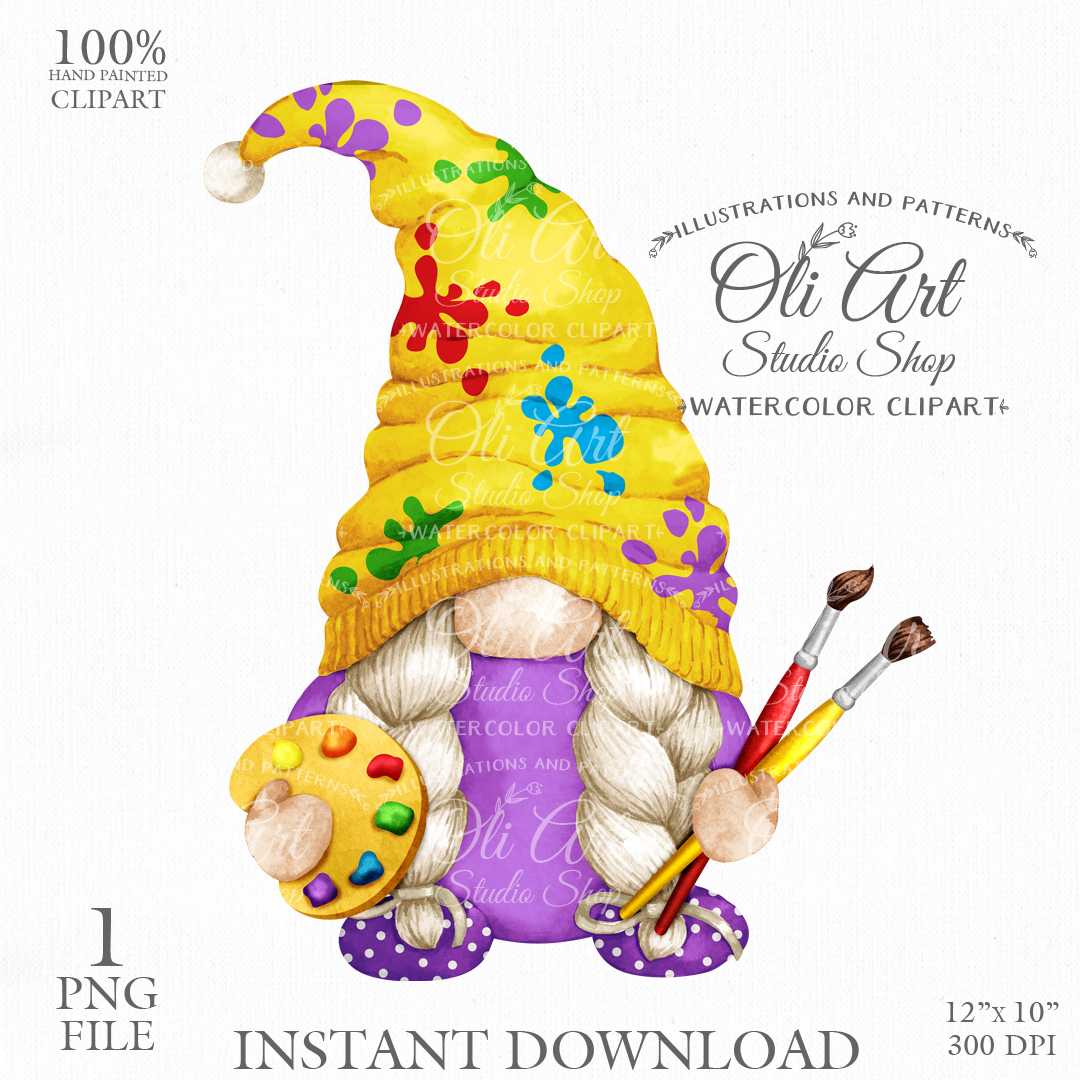 Artist Gnome Clip Art. Profession clip art, Hand Drawn graph | Inspire ...