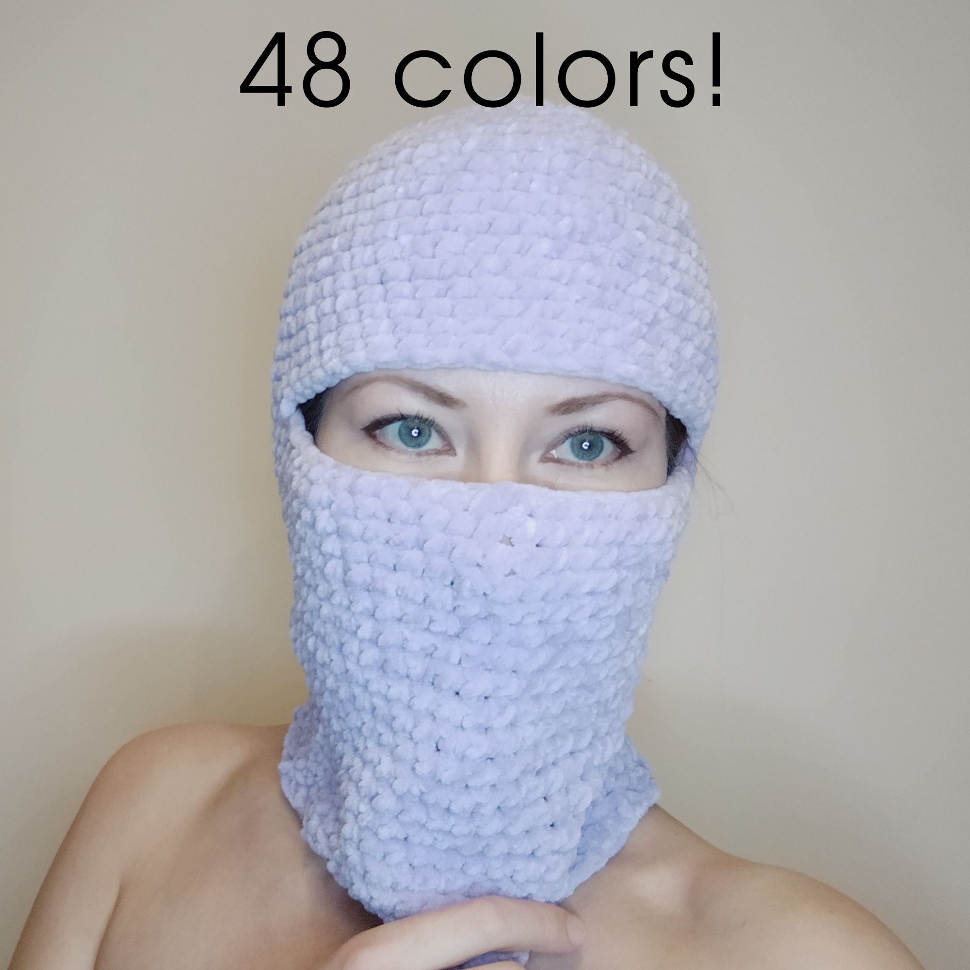 Fluffy balaclava face mask Crochet balaclava velvet helmet | Inspire Uplift