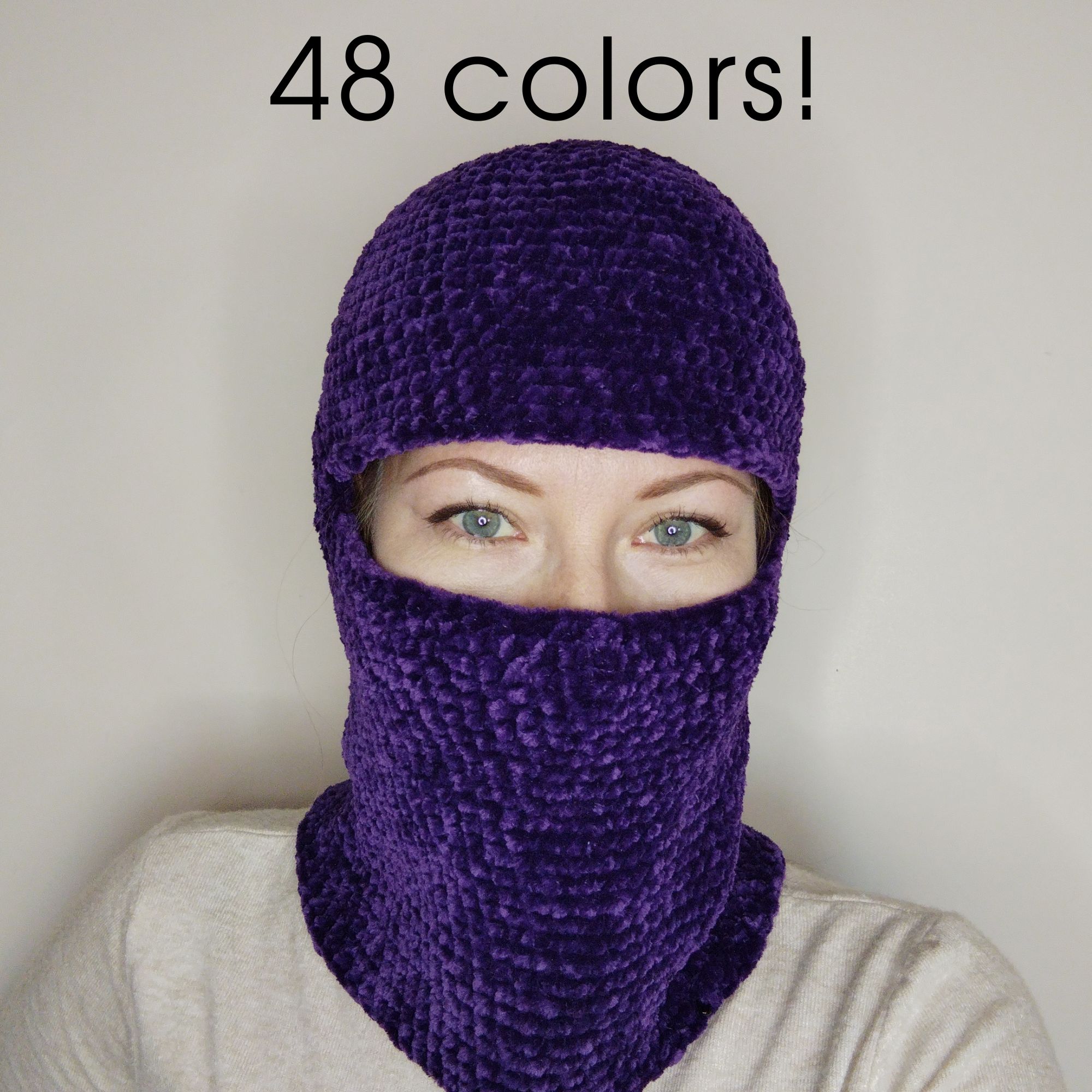 Crochet balaclava 48 colors! Fluffy balaclava face mask | Inspire Uplift