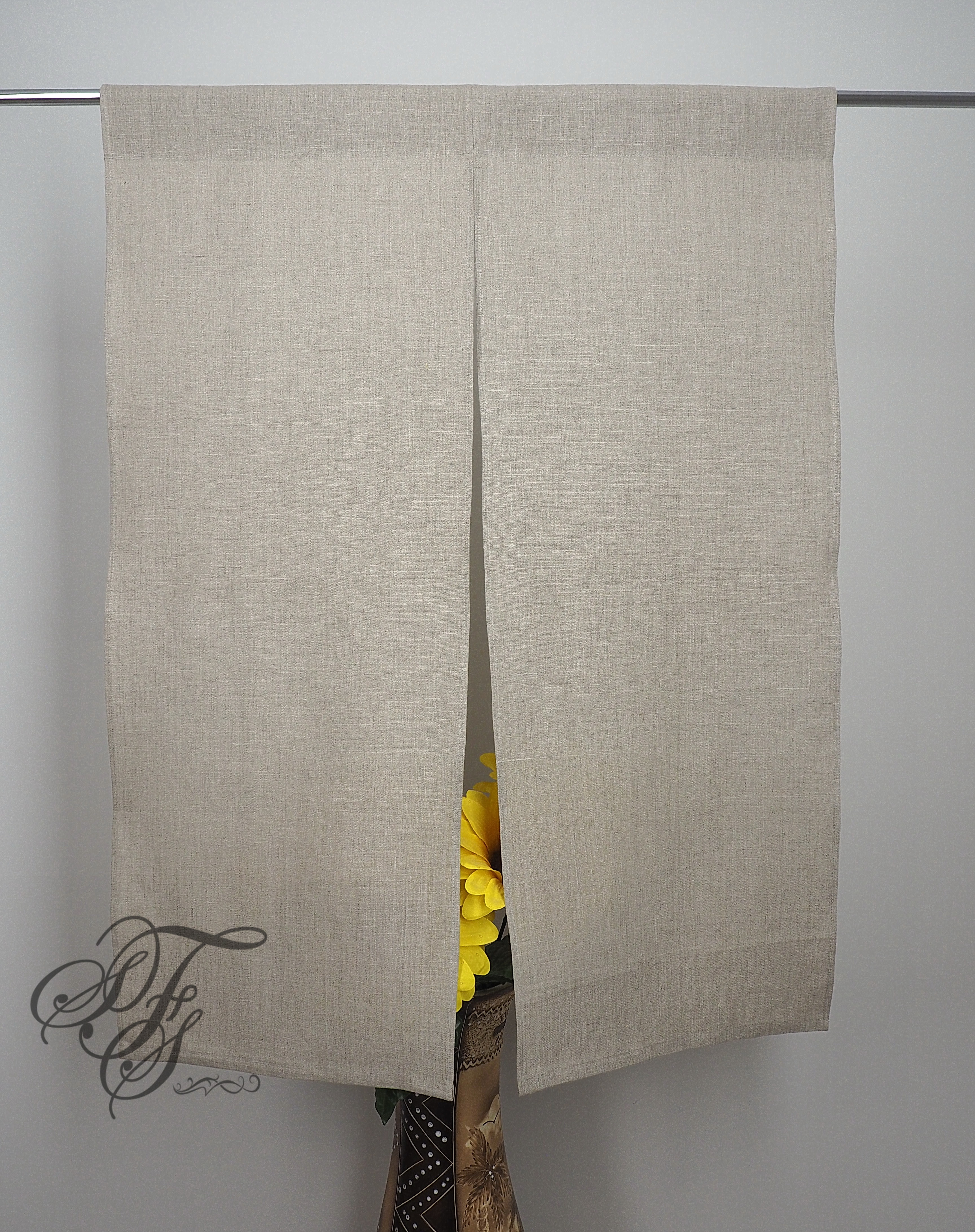 Japanese Noren, LIGHT GREY NATURAL Rod Pocket Linen Curtain, | Inspire ...