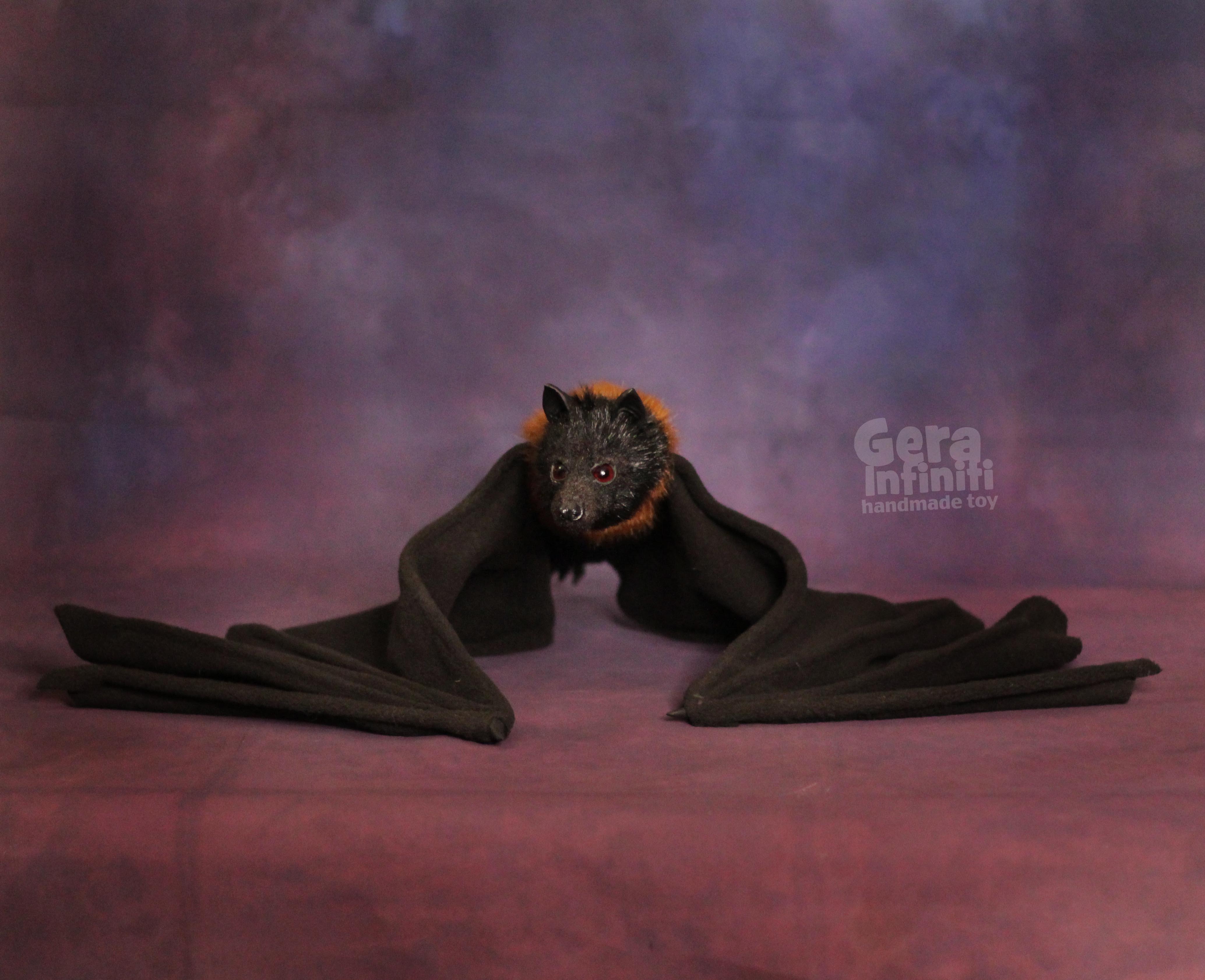Black flying fox bat realistic poseable art doll | Inspire Uplift