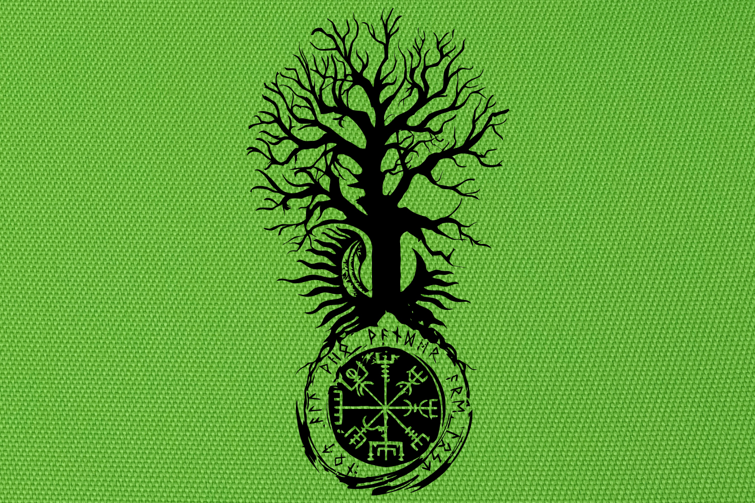 Vegvisir Compass And Tree Yggdrasil, Germano Scandinavian My - Inspire ...