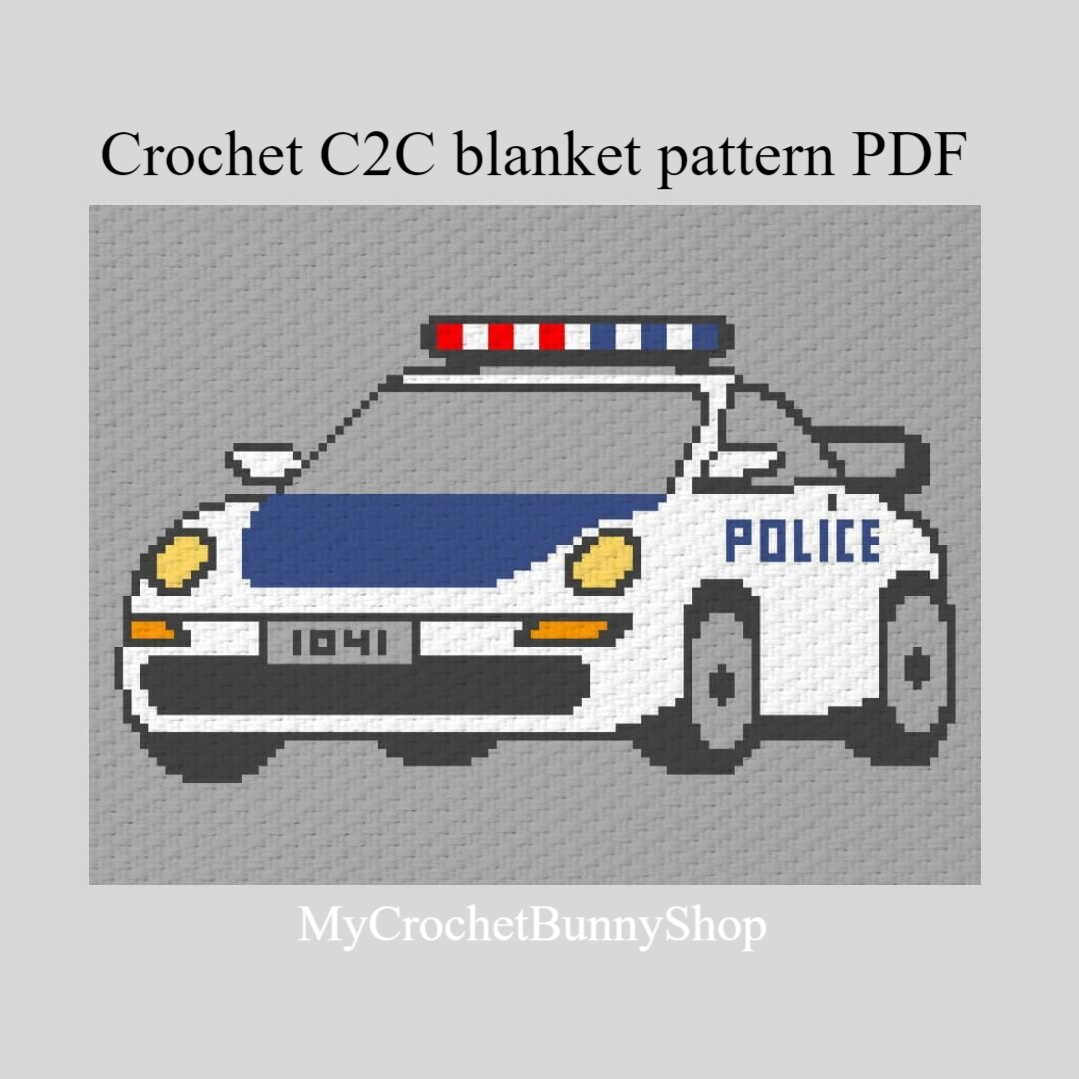 Crochet C2C Police car blanket pattern PDF Instant Download | Inspire ...