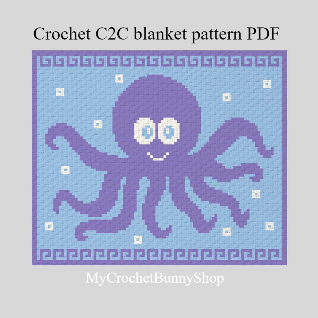 Crochet C2C Octopus blanket pattern PDF Instant Download - Inspire Uplift