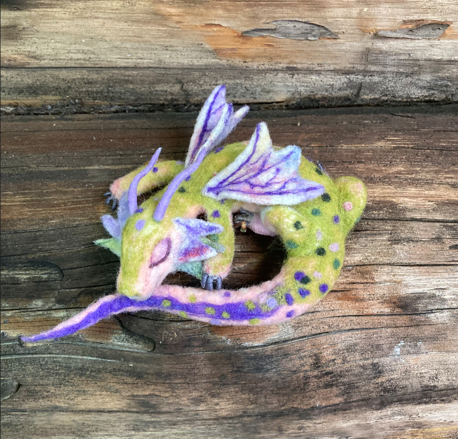 Sleeping dragon collectible figurine Needle felted cute drag | Inspire ...