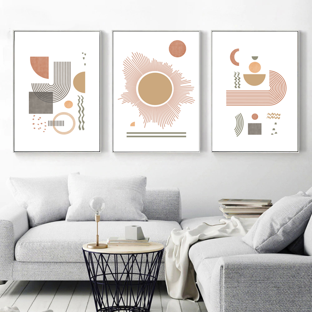Abstract Posters Set of 3 Prints Printable Wall Art Scandina - Inspire ...