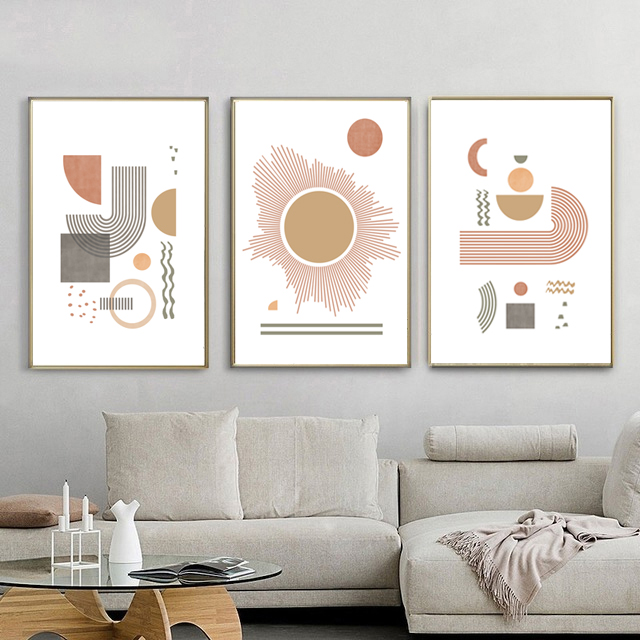 Abstract Posters Set of 3 Prints Printable Wall Art Scandina - Inspire ...