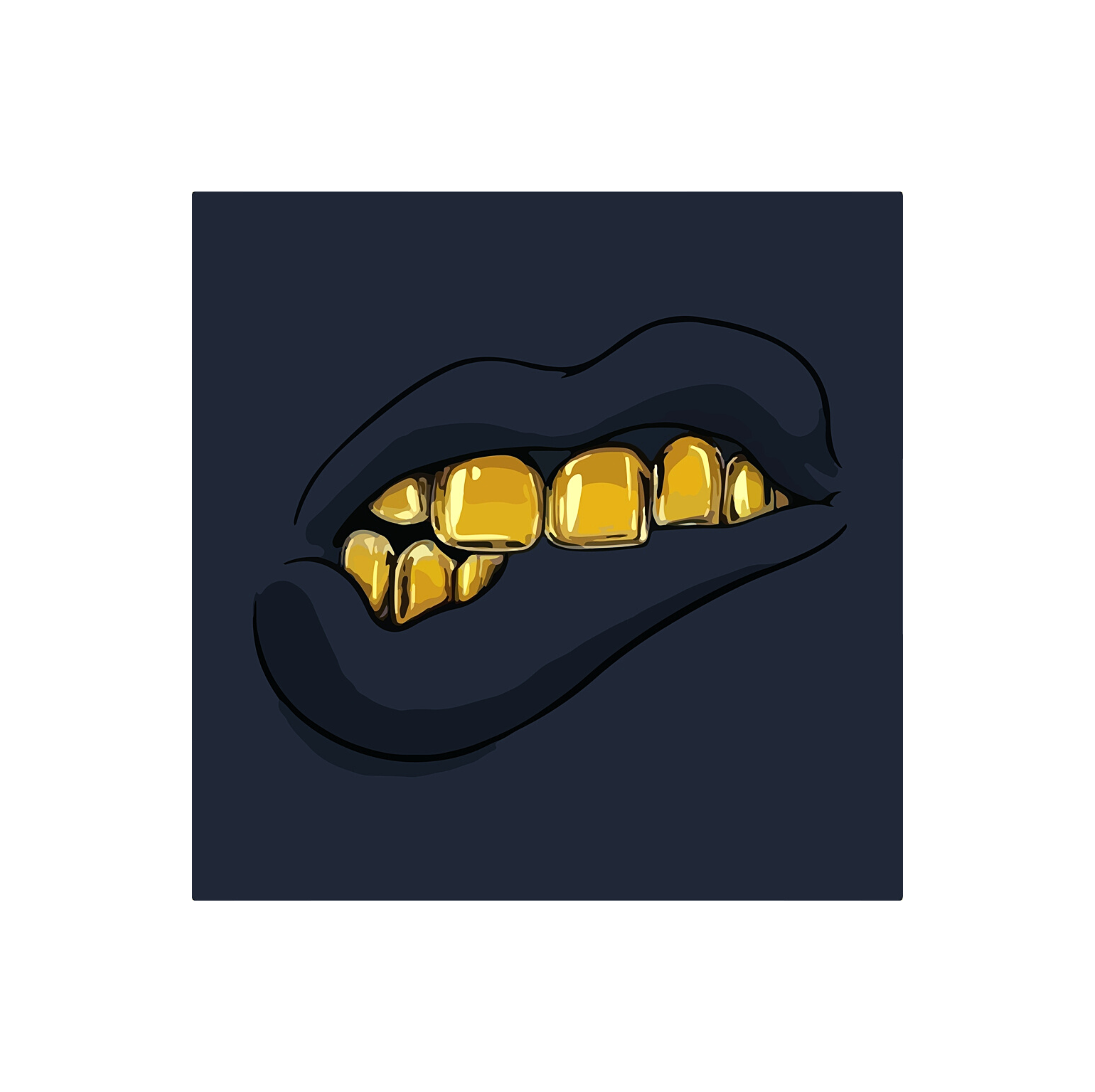 Rich gold teeth art vector print | Inspire Uplift