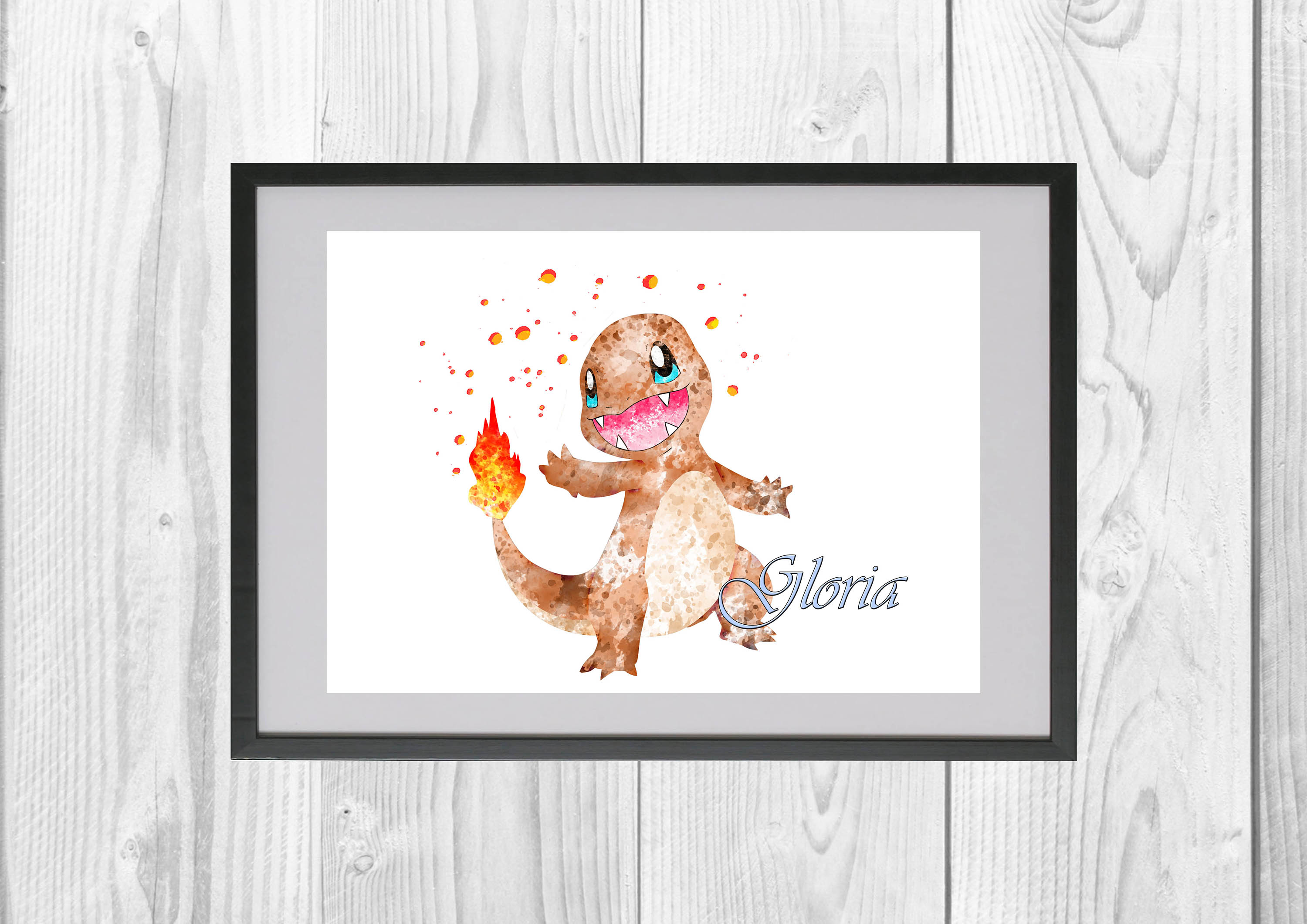 Pokemon Charmander Art Print Digital Files decor nursery roo - Inspire ...