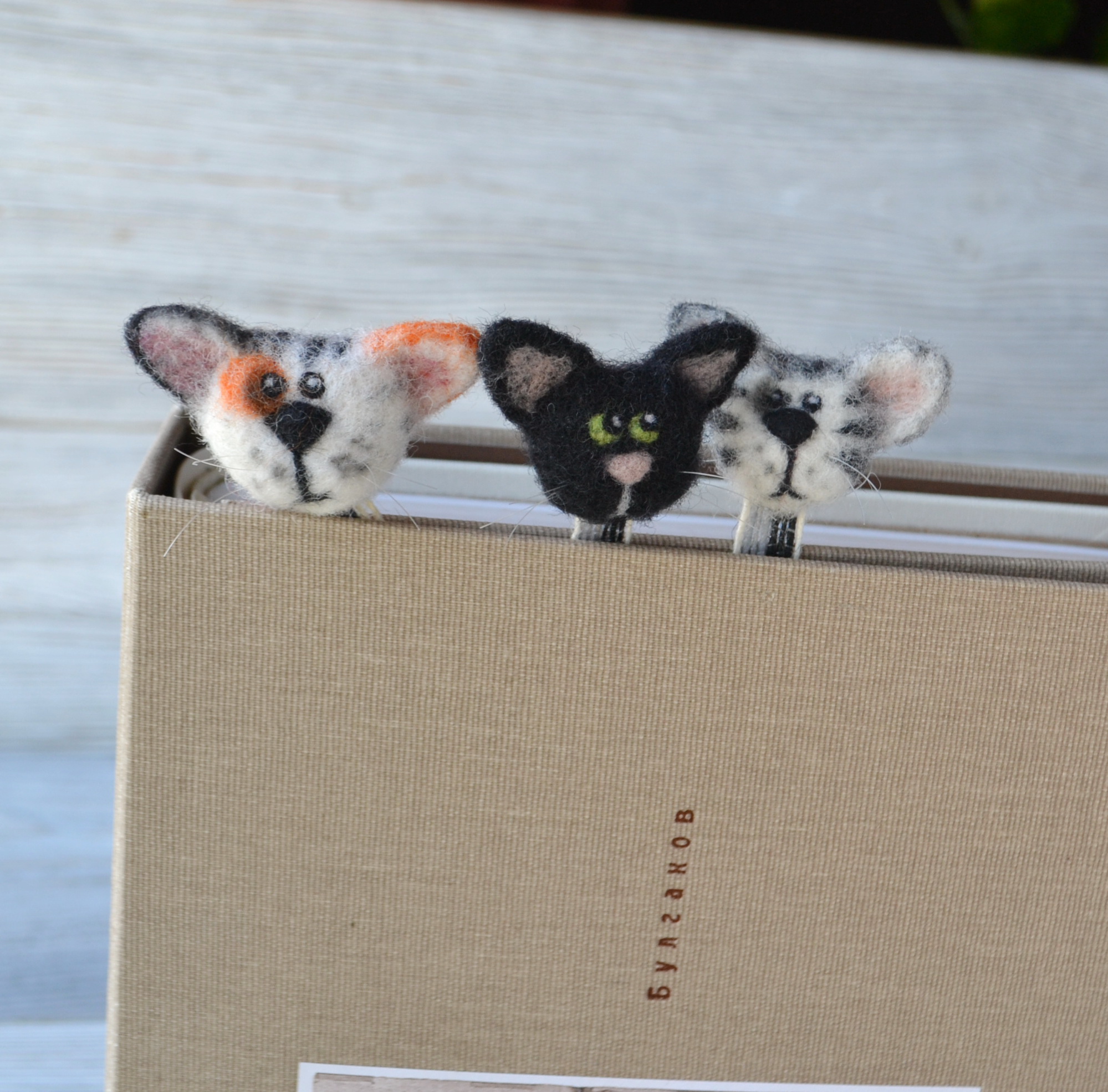 Needle felted funny 3d cat boormark Handmade custom bookmark - Inspire ...