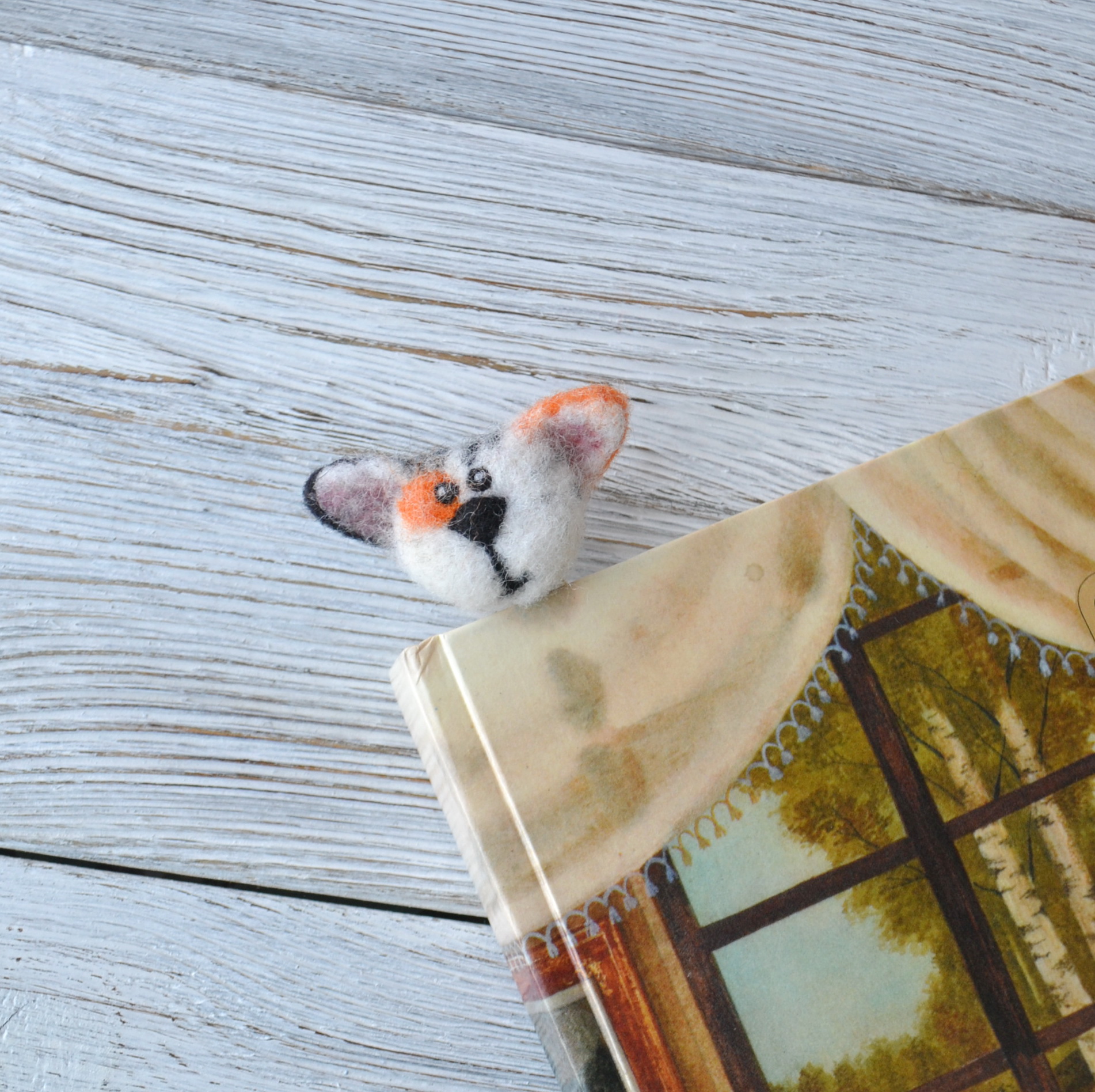 Needle felted funny 3d cat boormark Handmade custom bookmark - Inspire ...