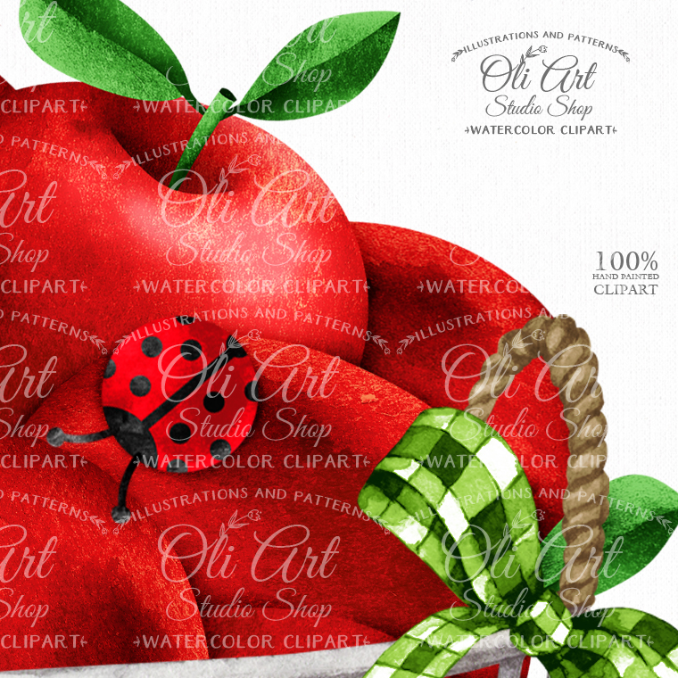 Apple Gnome Clipart. Truck. Digital Clipart, Hand Drawn Grap - Inspire ...