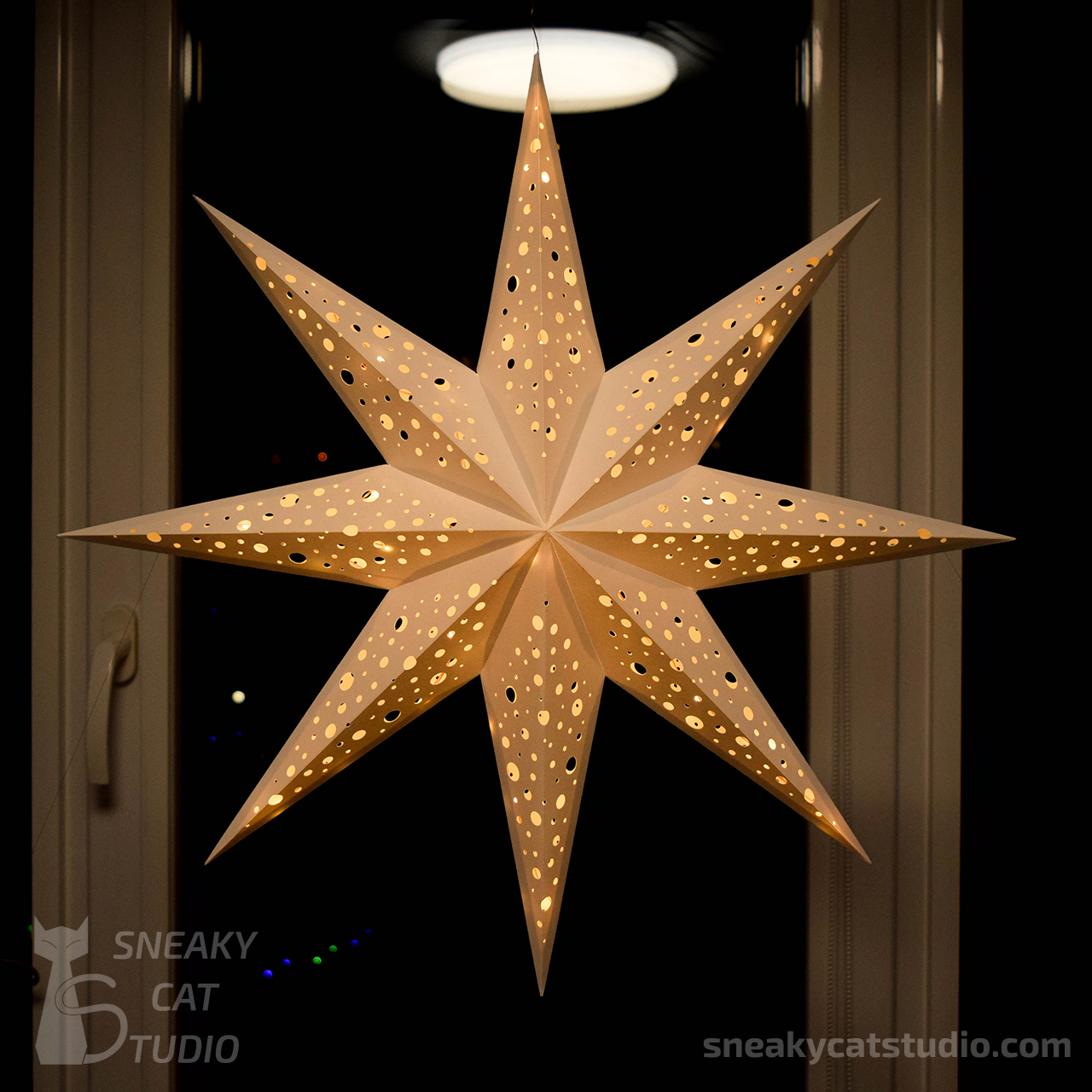 Paper Star lantern 8 beams - 3D Papercraft template svg pdf - Inspire ...