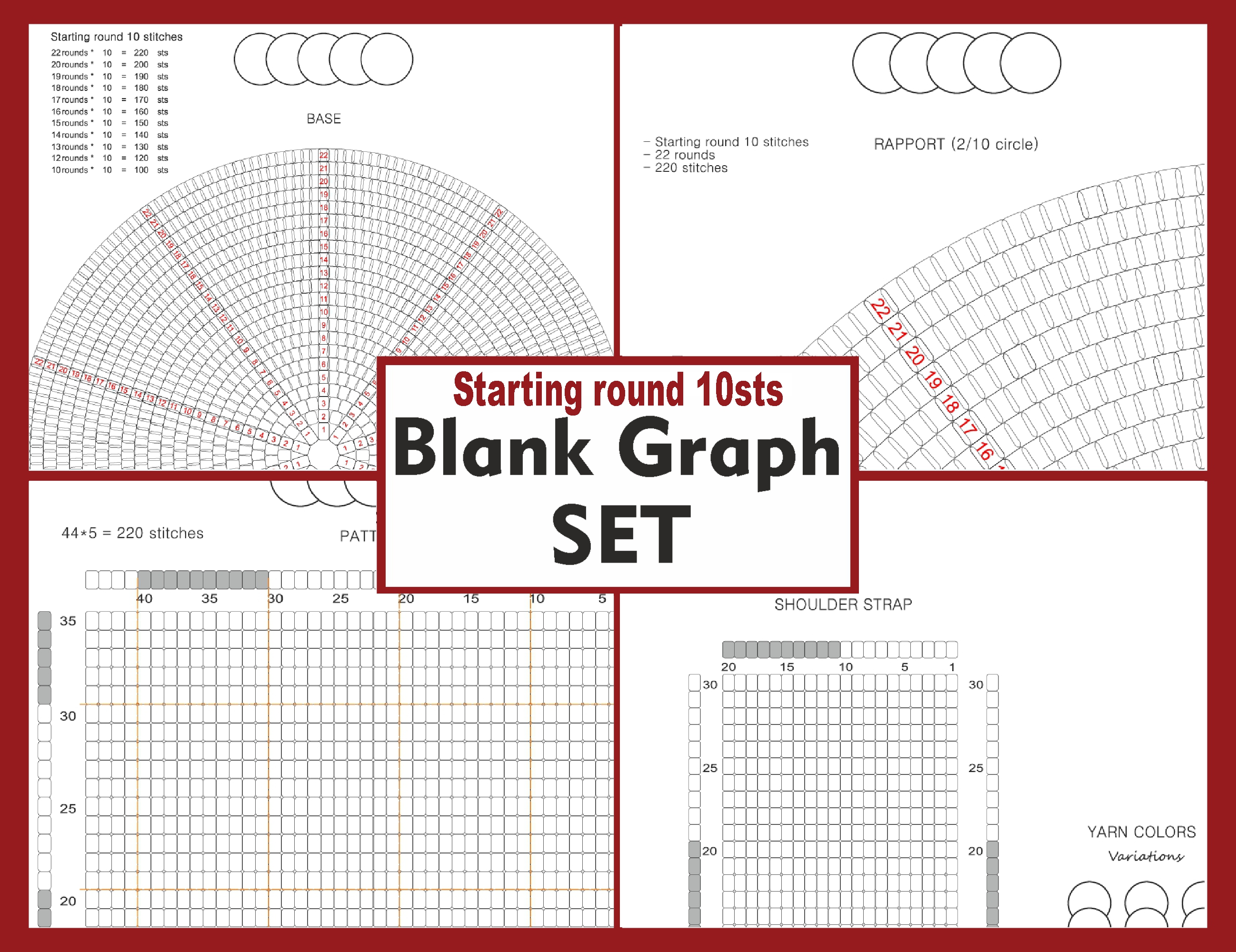 Mochila PATTERN / Blank Graph / Starting round 10 sts / 10 | Inspire Uplift