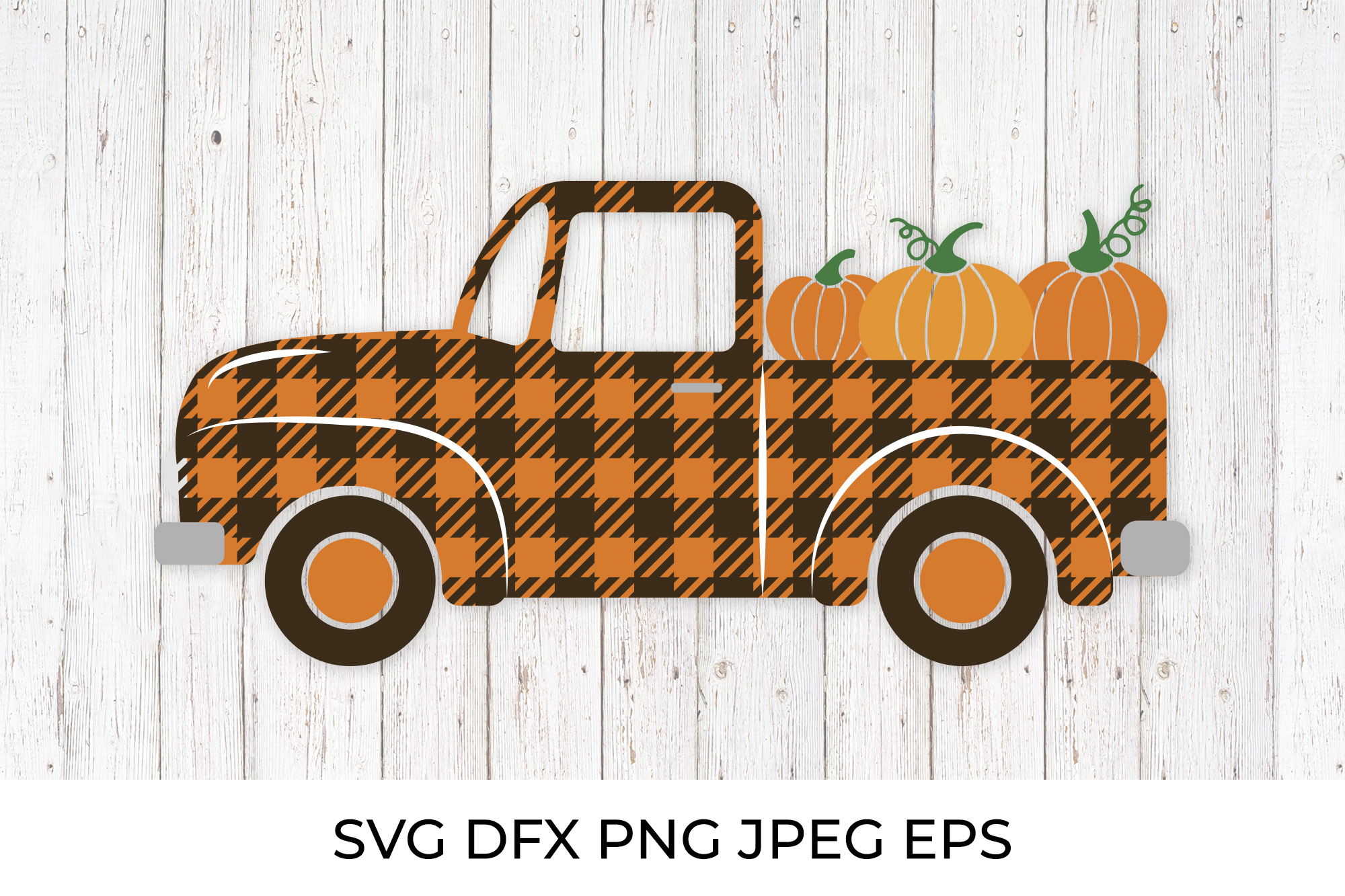 Fall retro truck with pumpkins. Farm pickup. Old Truck SVG - Inspire Uplift