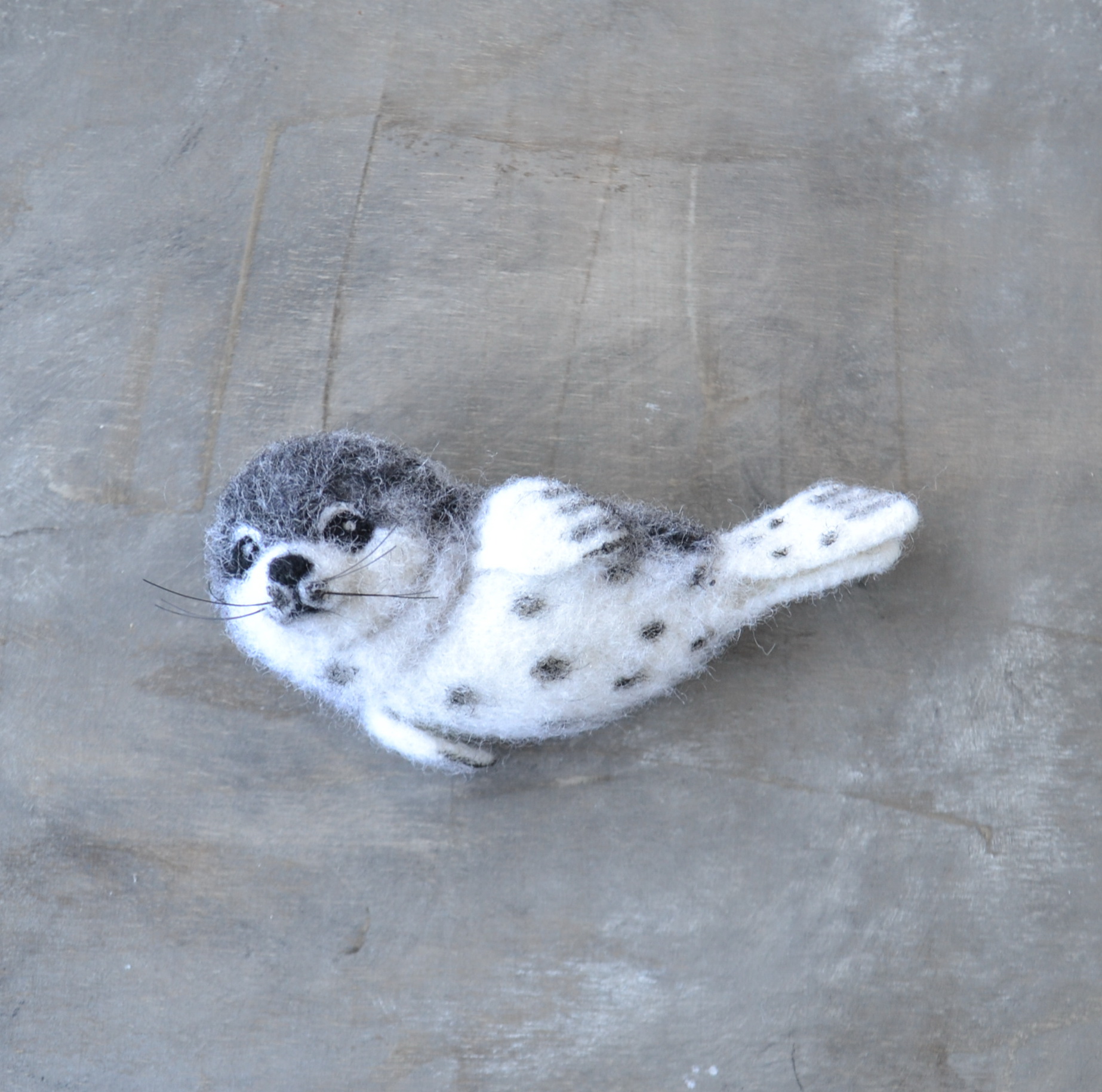 Seal animal brooch for women Needle felted wool replica pin - Inspire ...