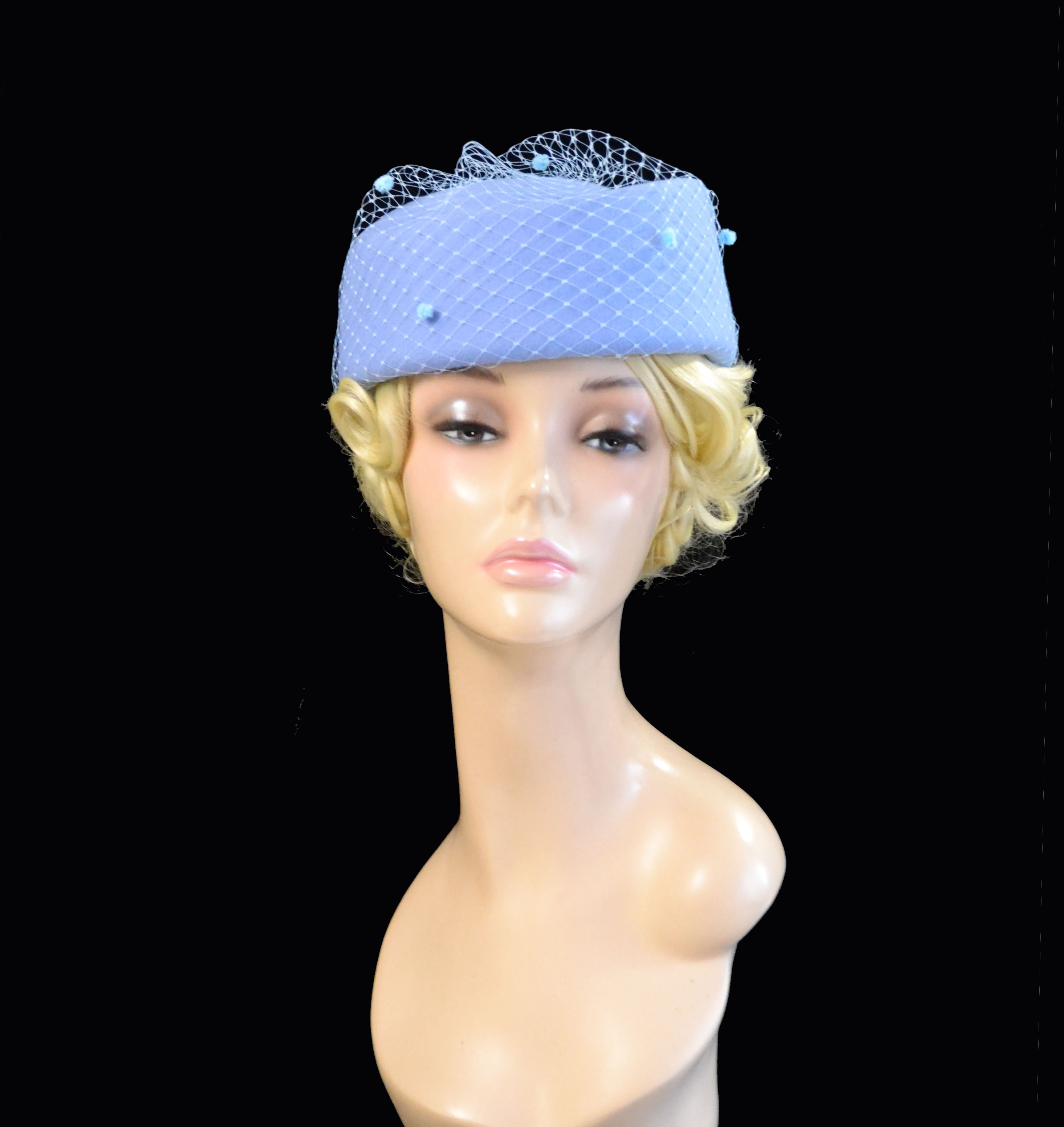 MADE TO ORDER . sky blue pillbox hat, sky blue winter hat, s - Inspire ...