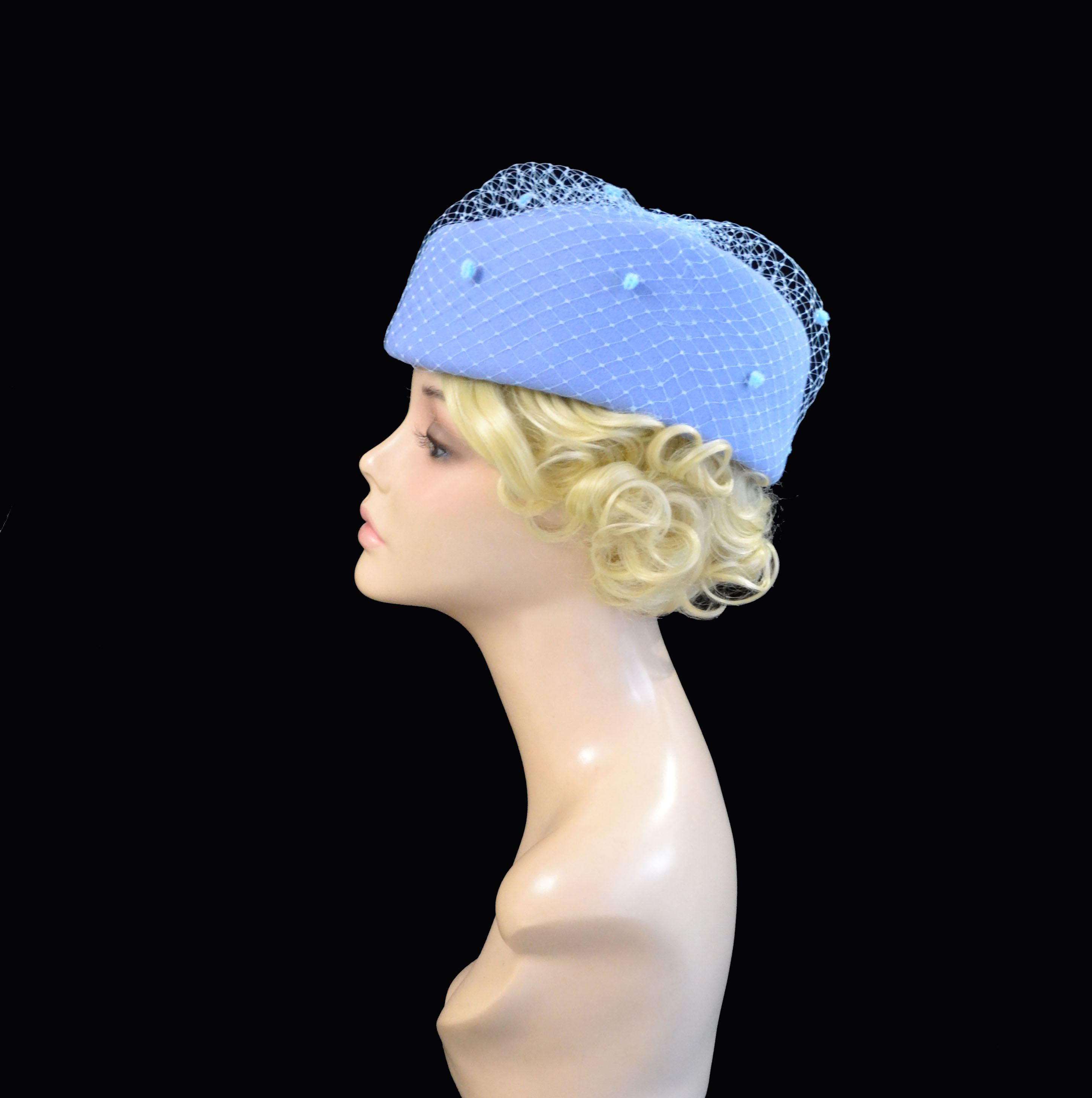 MADE TO ORDER . sky blue pillbox hat, sky blue winter hat, s - Inspire ...