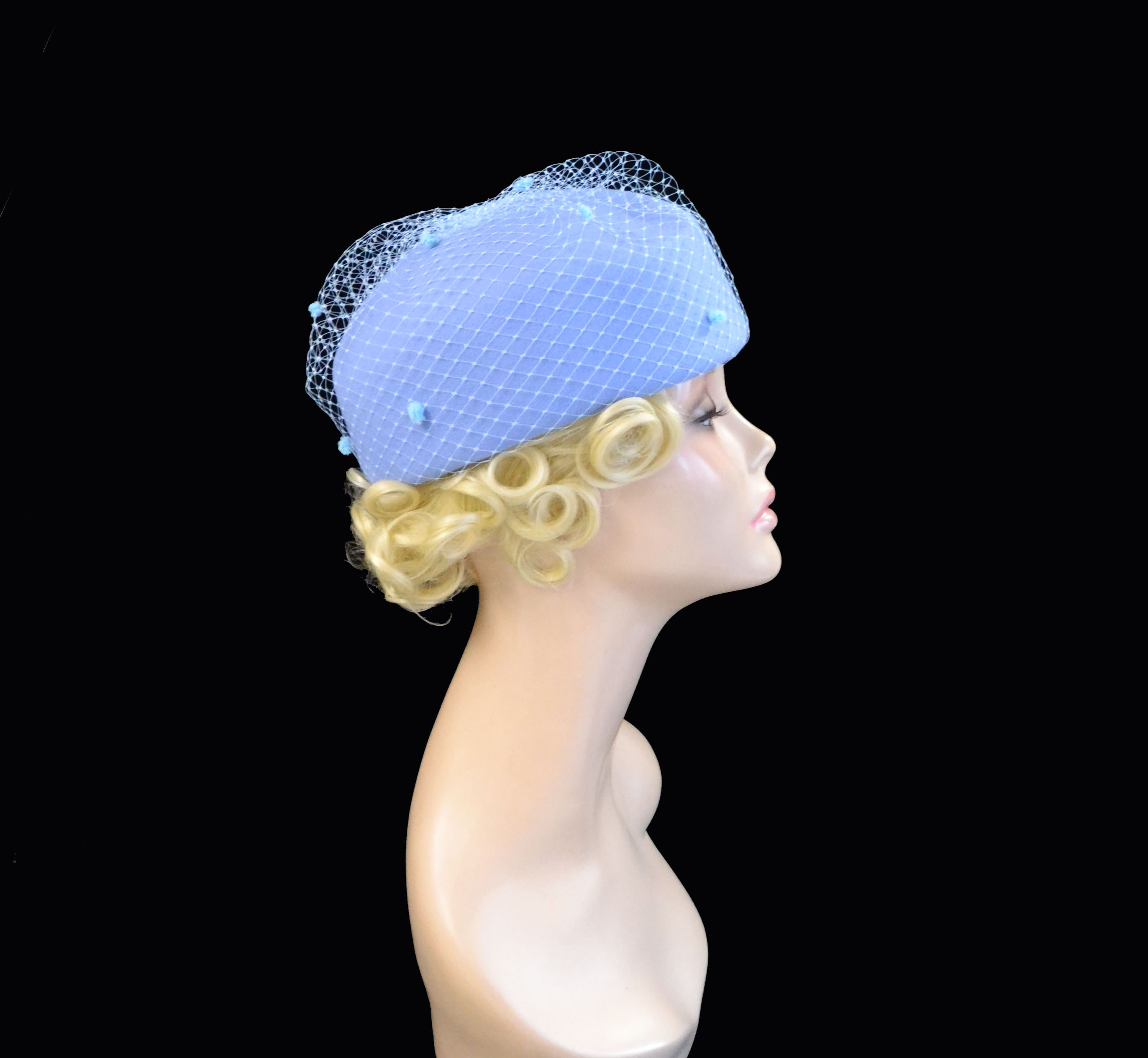 MADE TO ORDER . sky blue pillbox hat, sky blue winter hat, s - Inspire ...