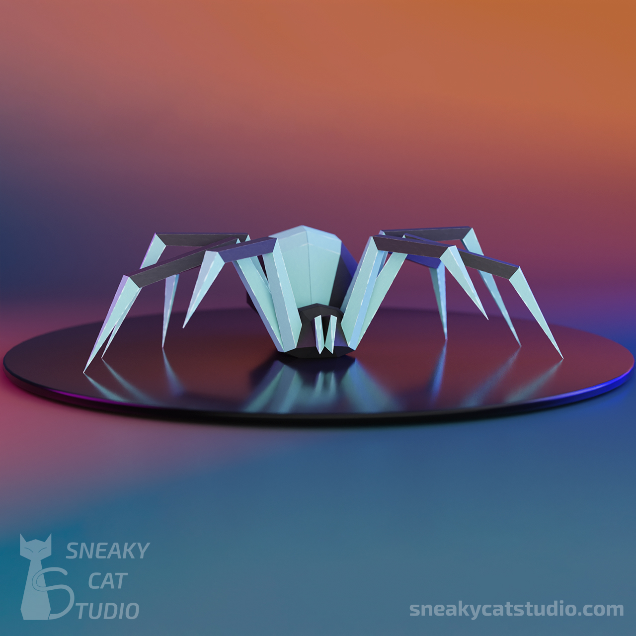 Paper spider | black widow | 2 sizes - Papercraft template - Inspire Uplift