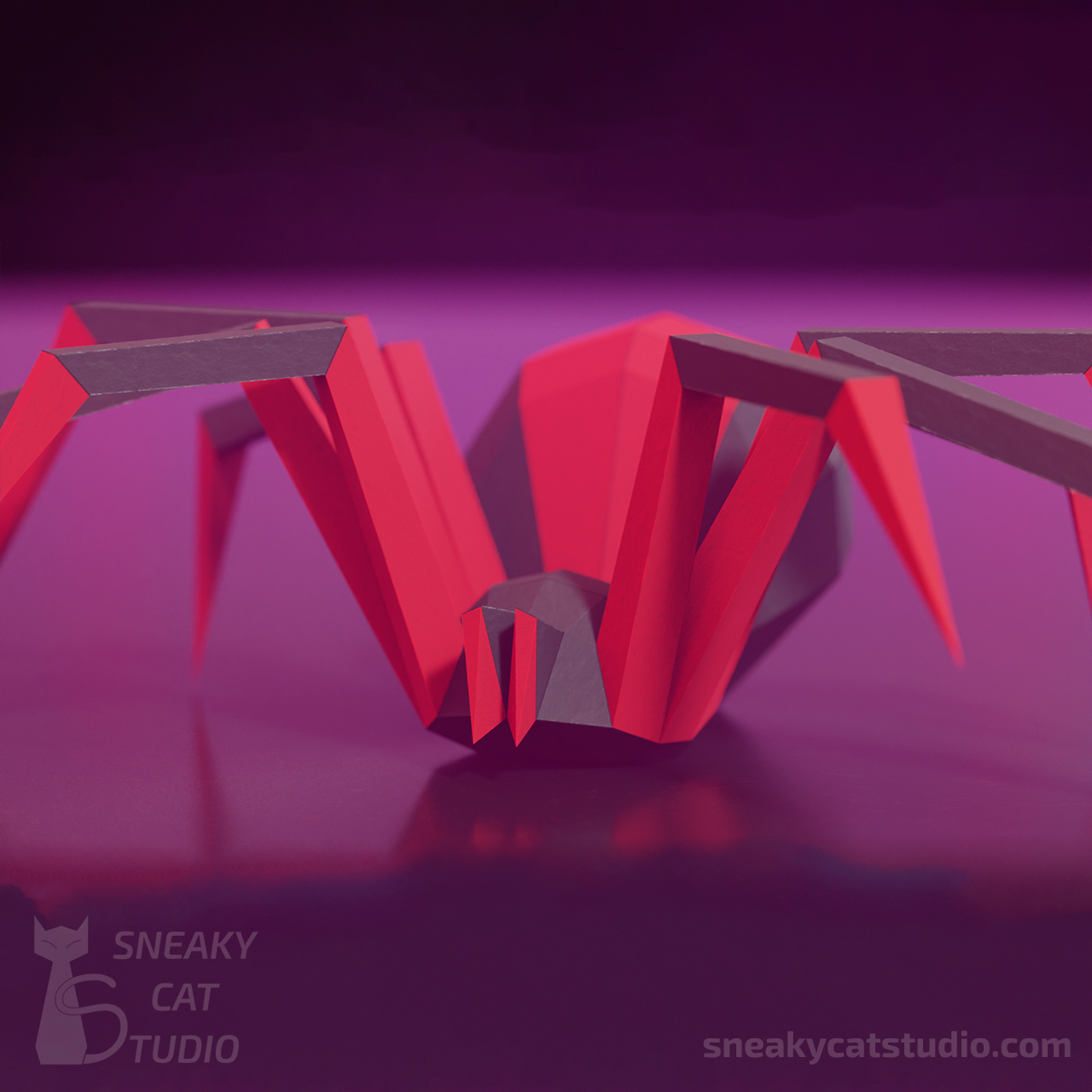 Paper spider | black widow | 2 sizes - Papercraft template - Inspire Uplift