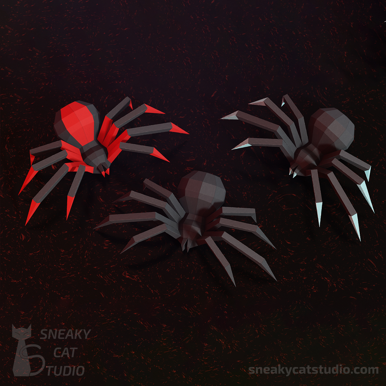 Paper spider | black widow | 2 sizes - Papercraft template - Inspire Uplift