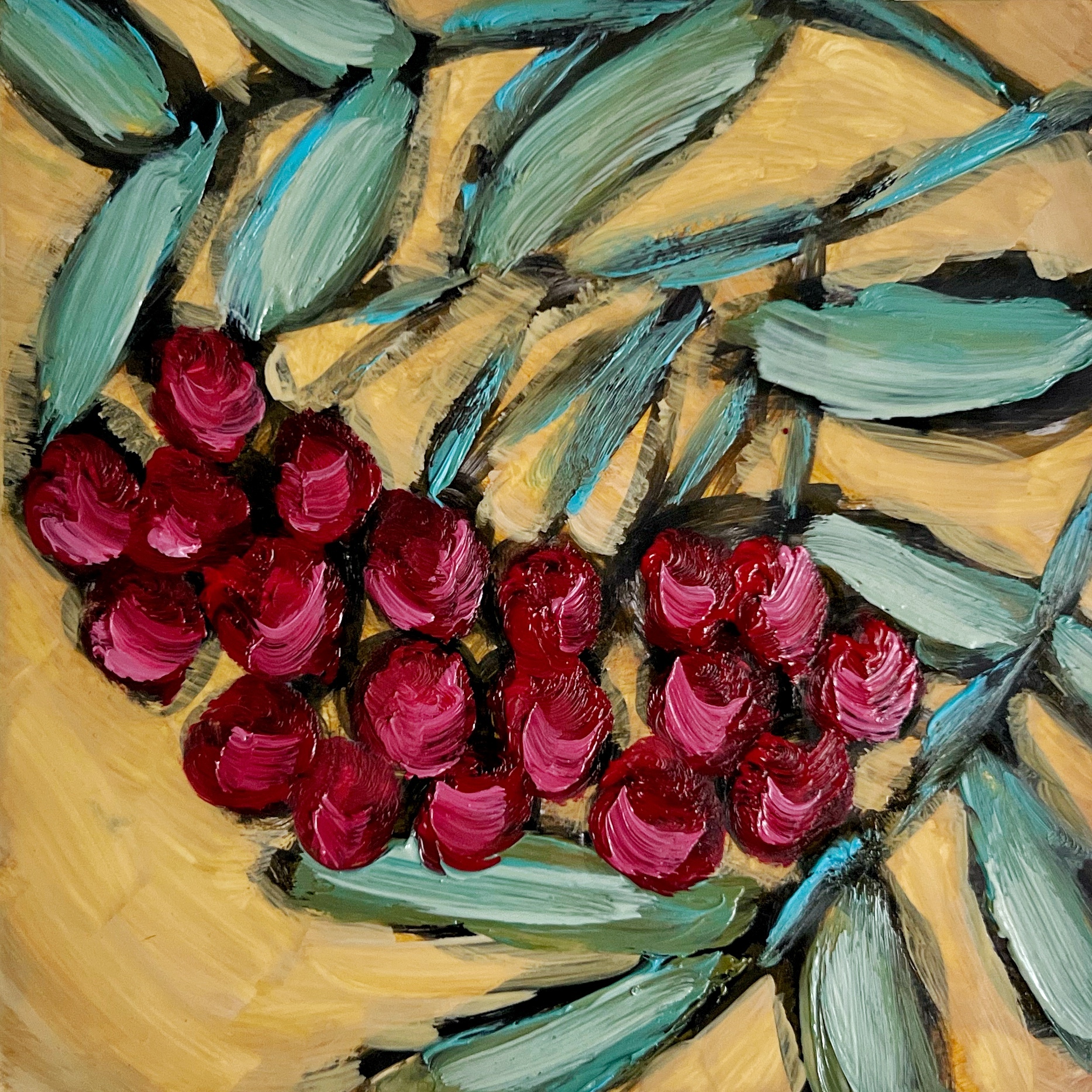 Rowan painting Rowan oil painting Rowan tree branch original | Inspire ...