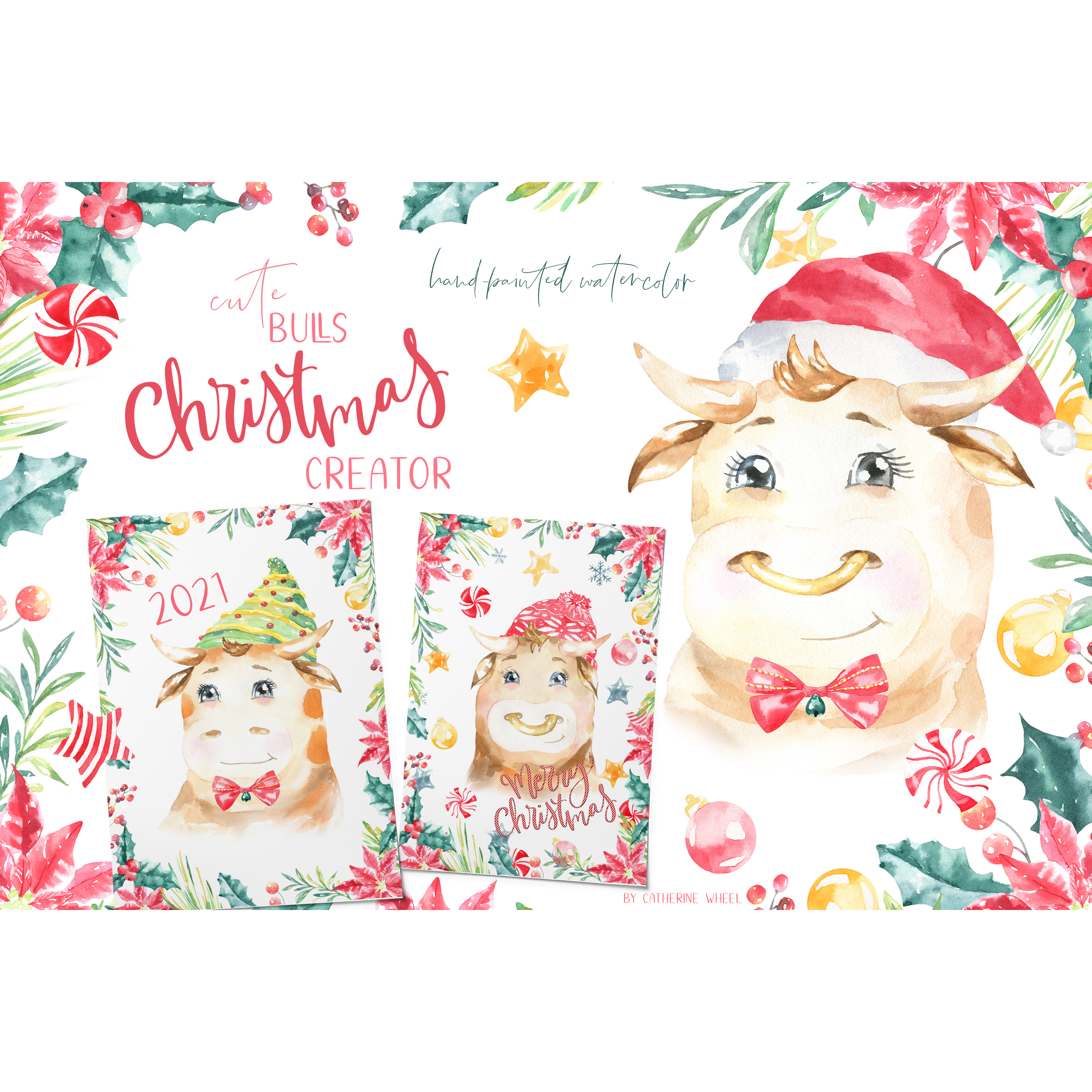 Christmas Bull Character Creator | Inspire Uplift