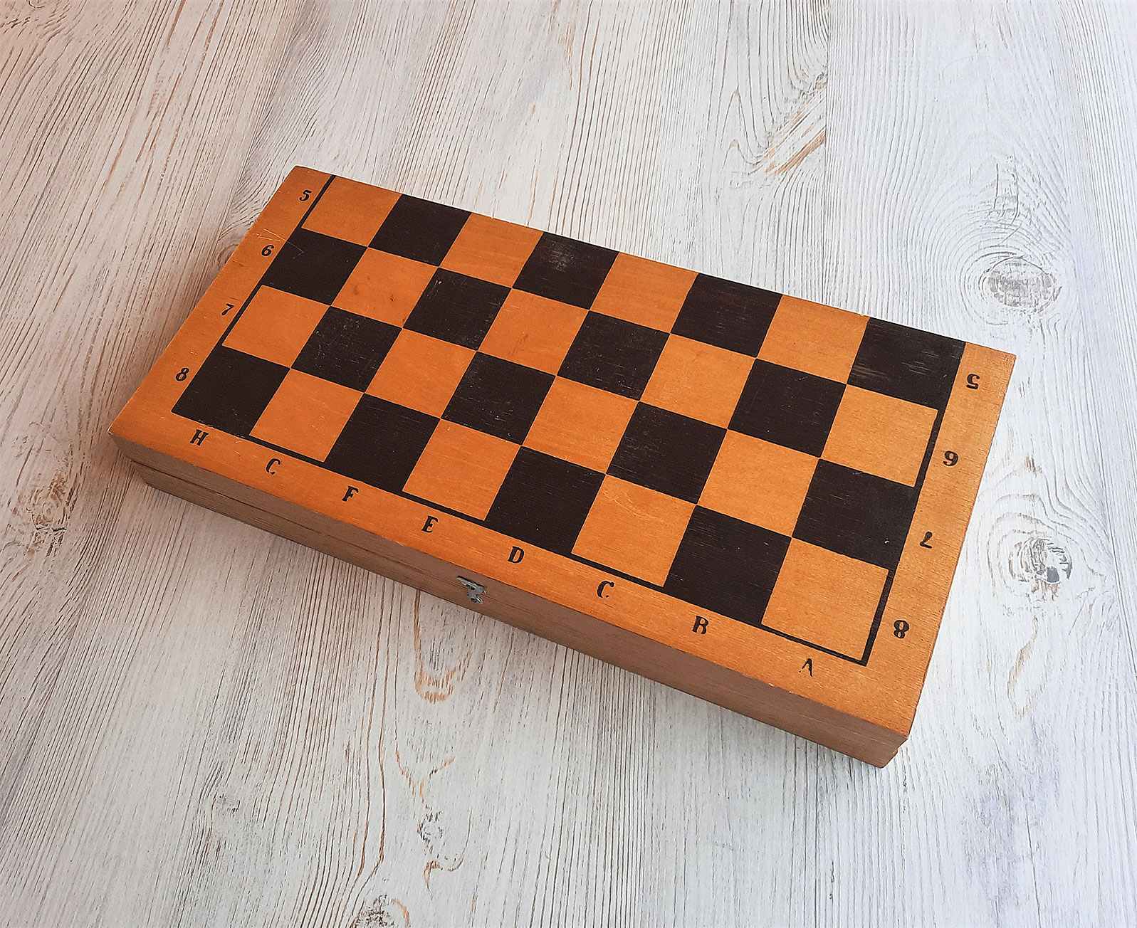 Soviet wooden chess board medium size - 40 cm vintage foldin - Inspire ...