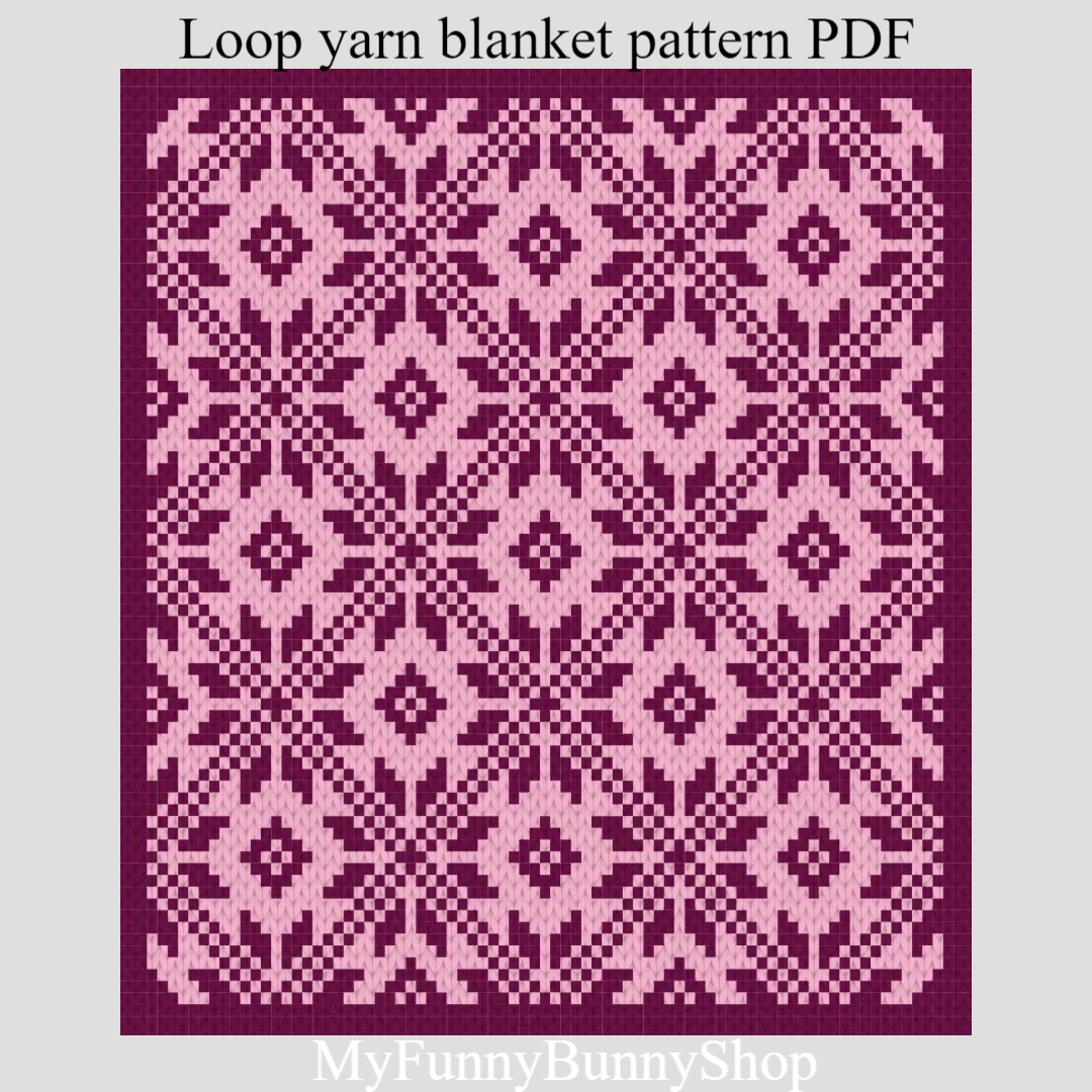 Loop yarn Nordic Stars Rhombus blanket pattern PDF instant d | Inspire ...