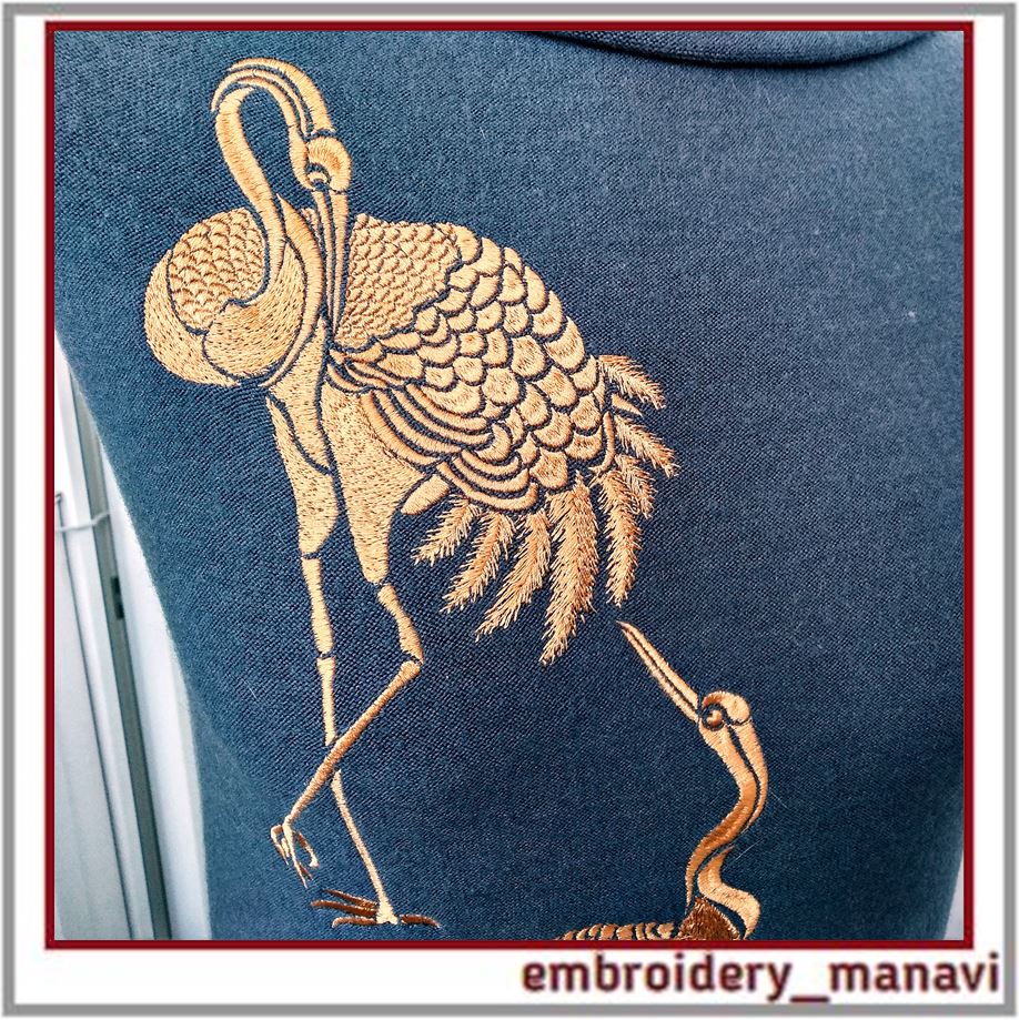 Machine embroidery design Crane 2. | Inspire Uplift