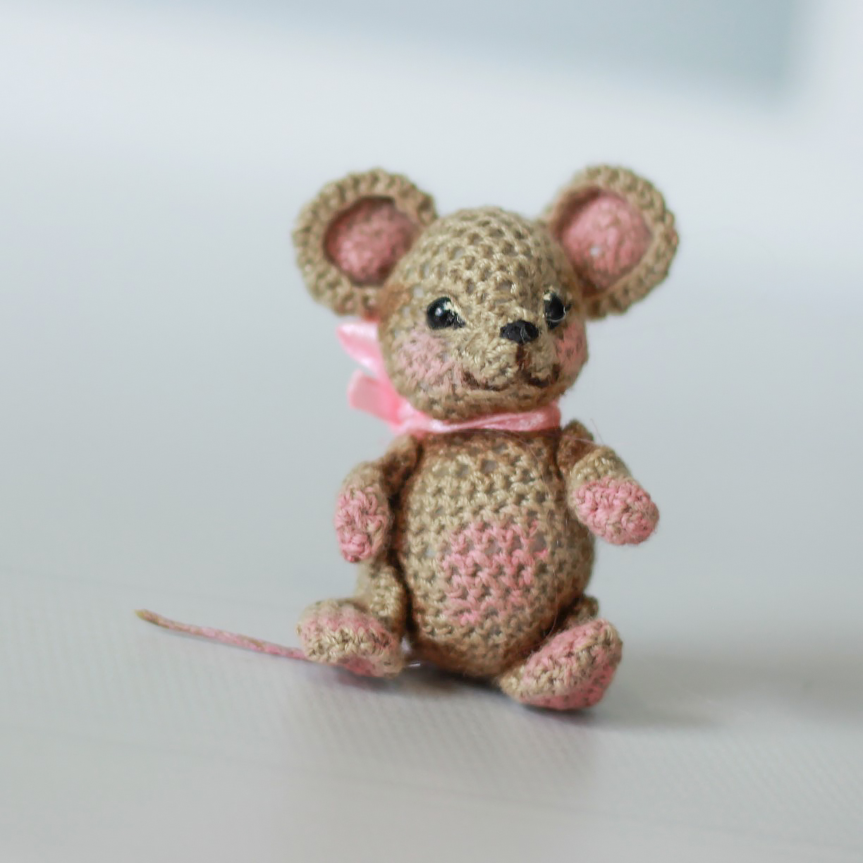 Amigurumi Mouse 2". Miniature crocheted mouse - Inspire Uplift