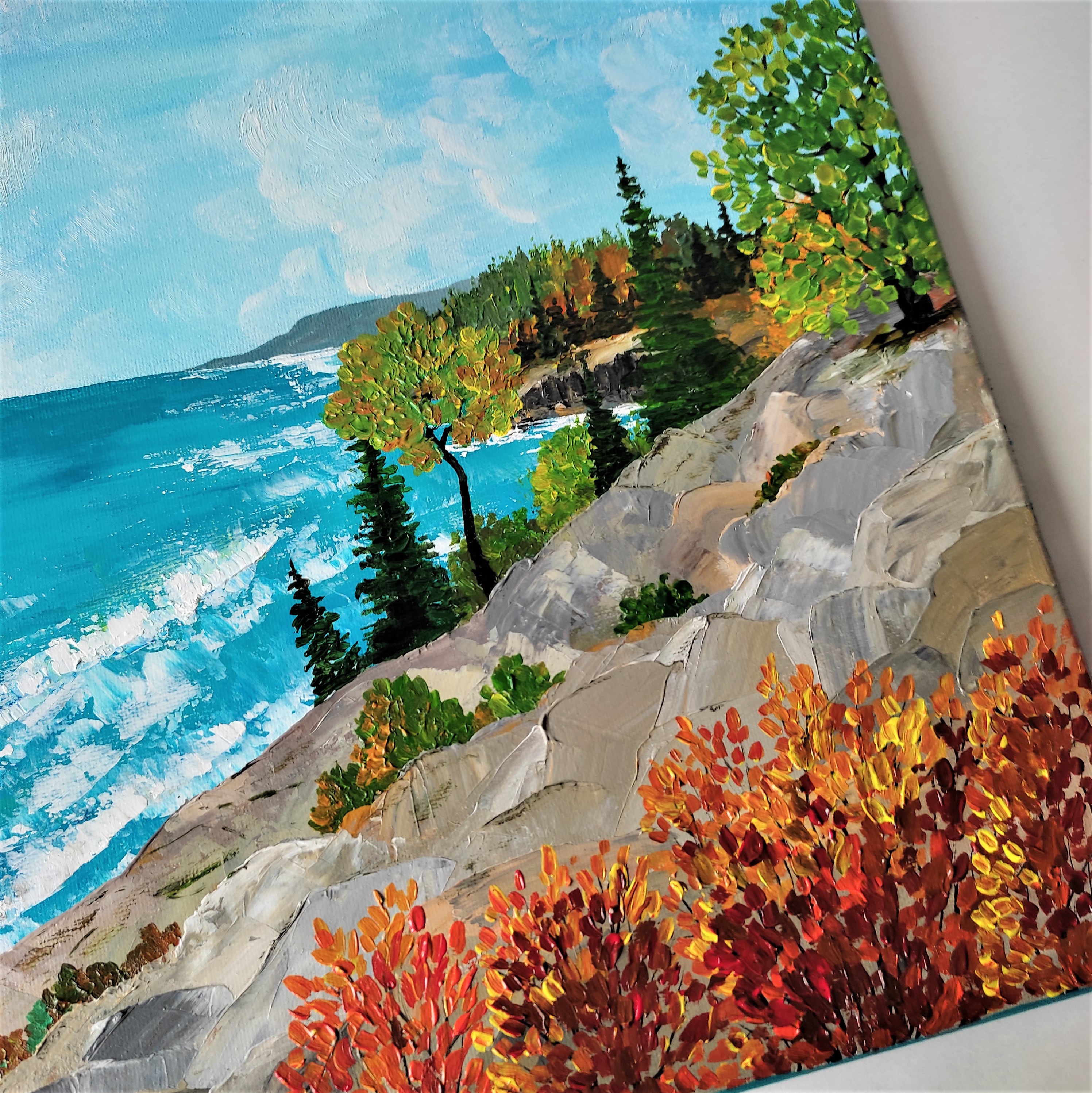 Acadia original painting Landscape texture painting National - Inspire ...