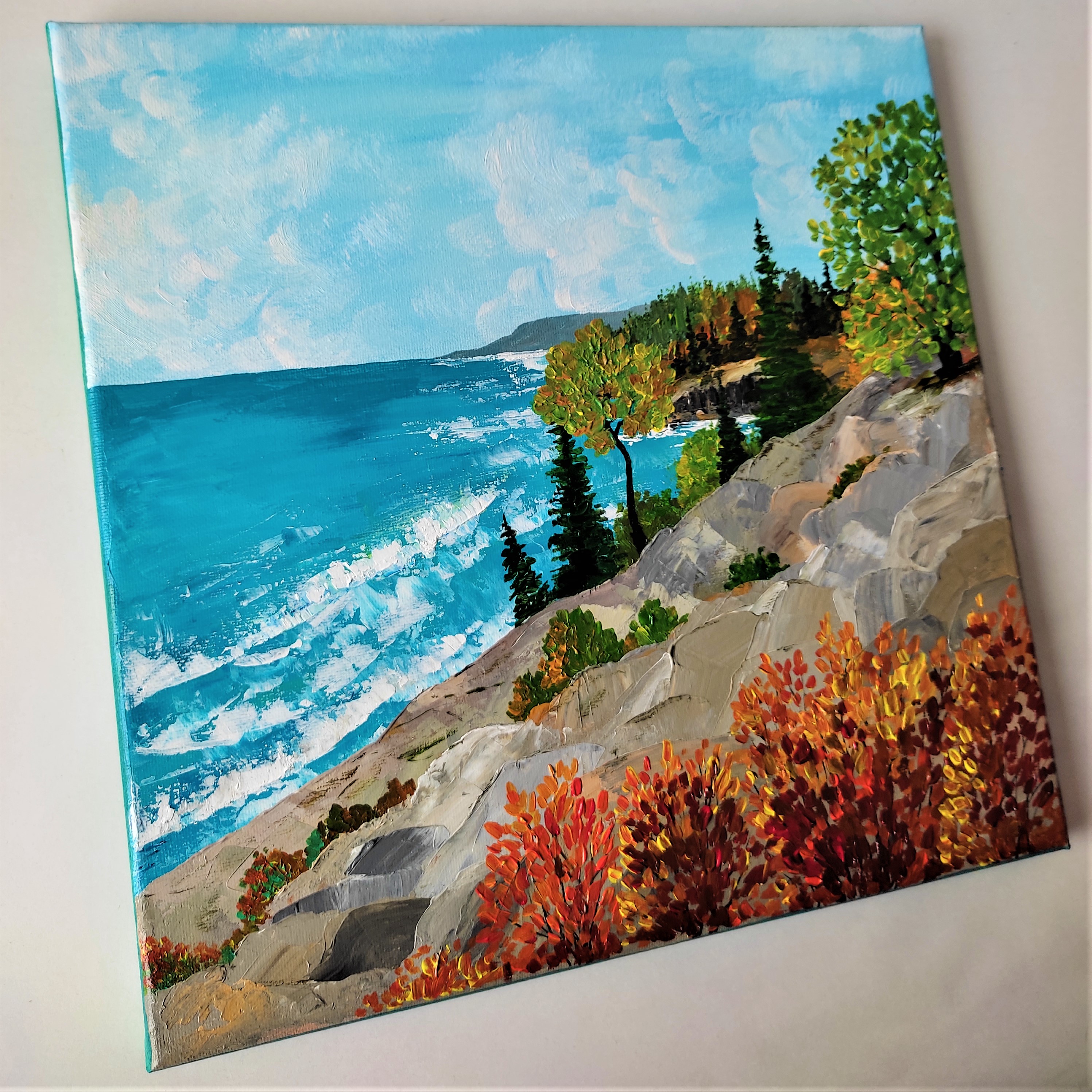 Acadia original painting Landscape texture painting National - Inspire ...