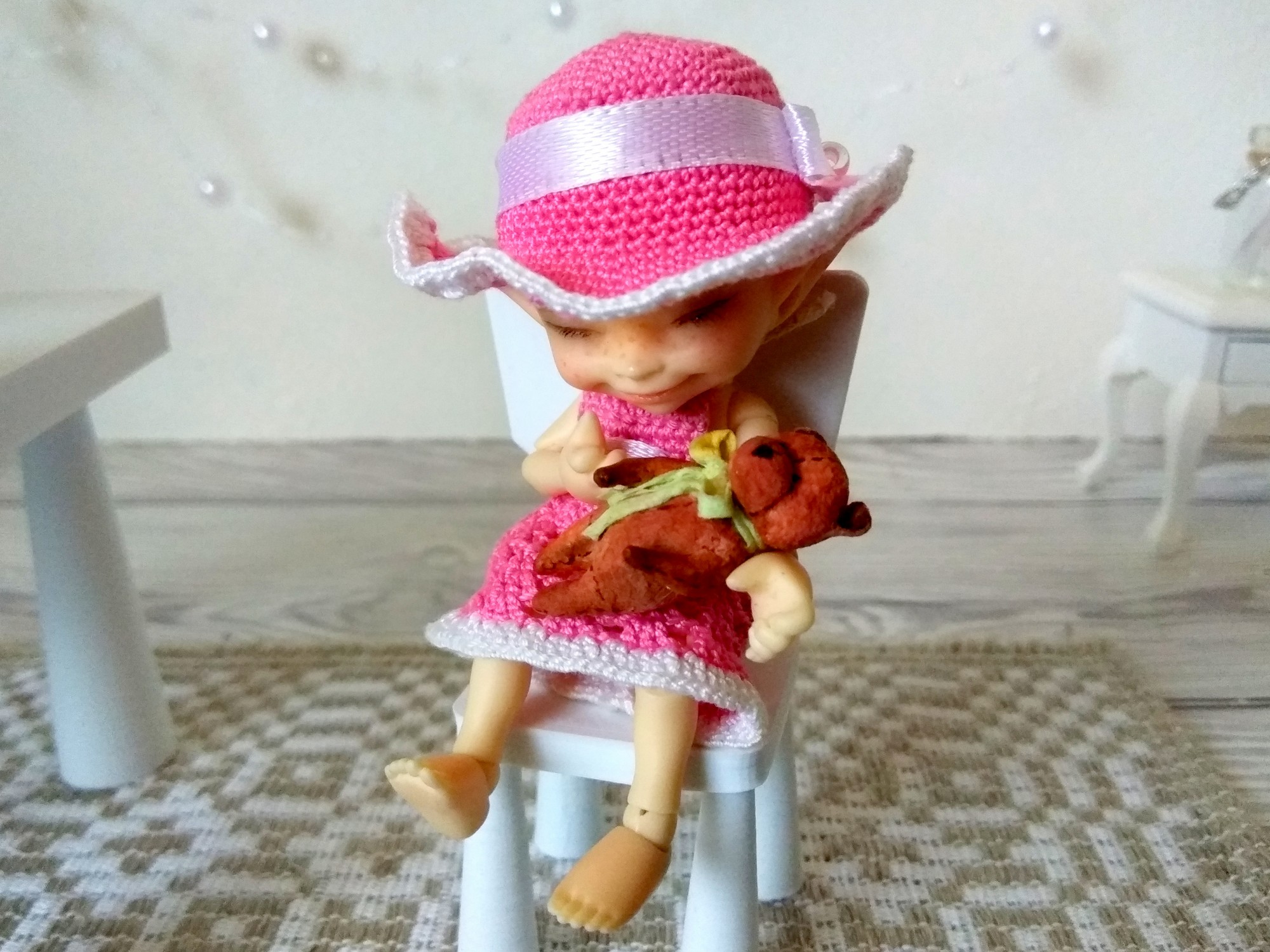 Micro teddy bear toy for 1:12 scale BJD dolls. Dollhouse min - Inspire ...