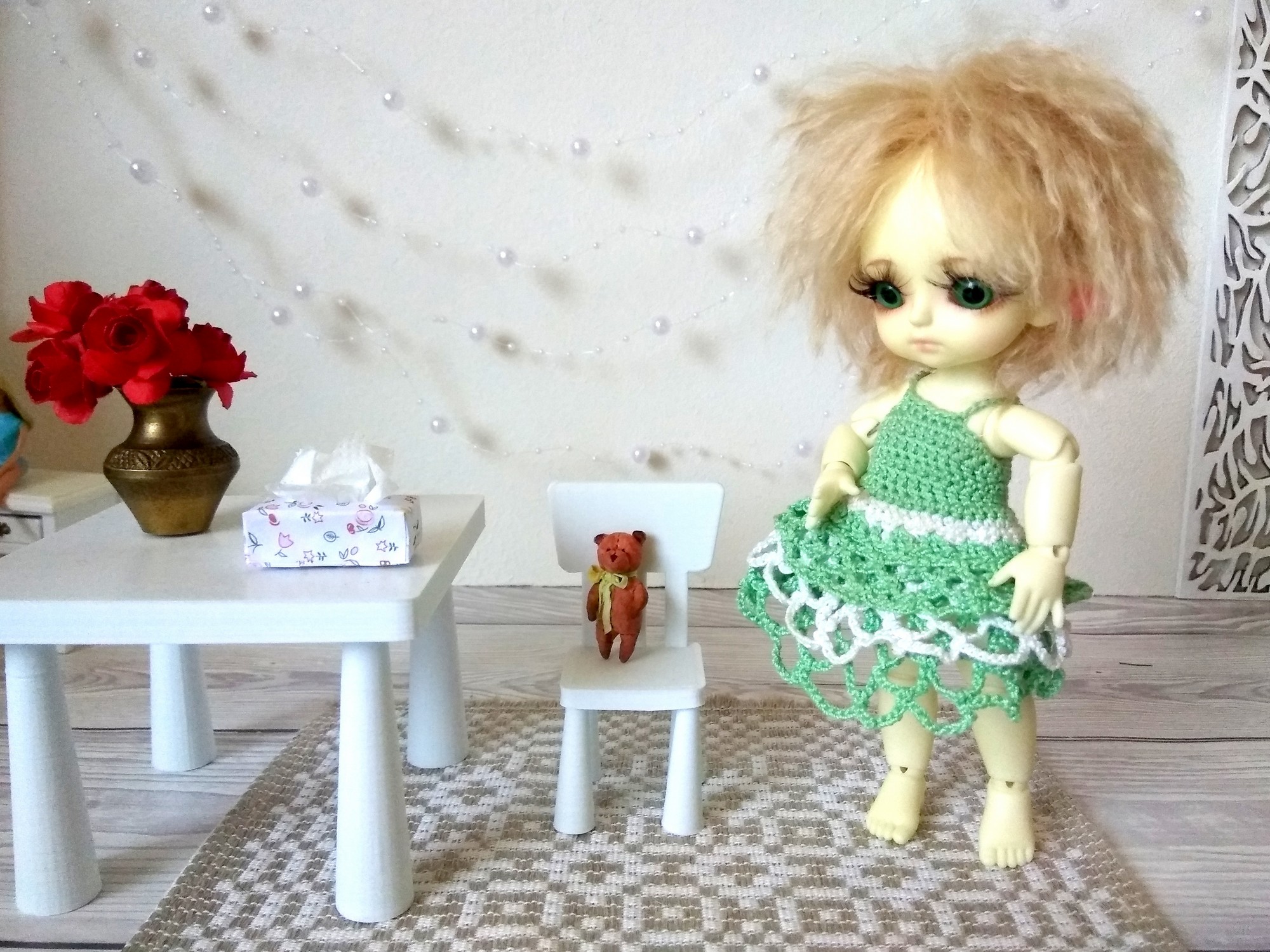 Micro teddy bear toy for 1:12 scale BJD dolls. Dollhouse min - Inspire ...