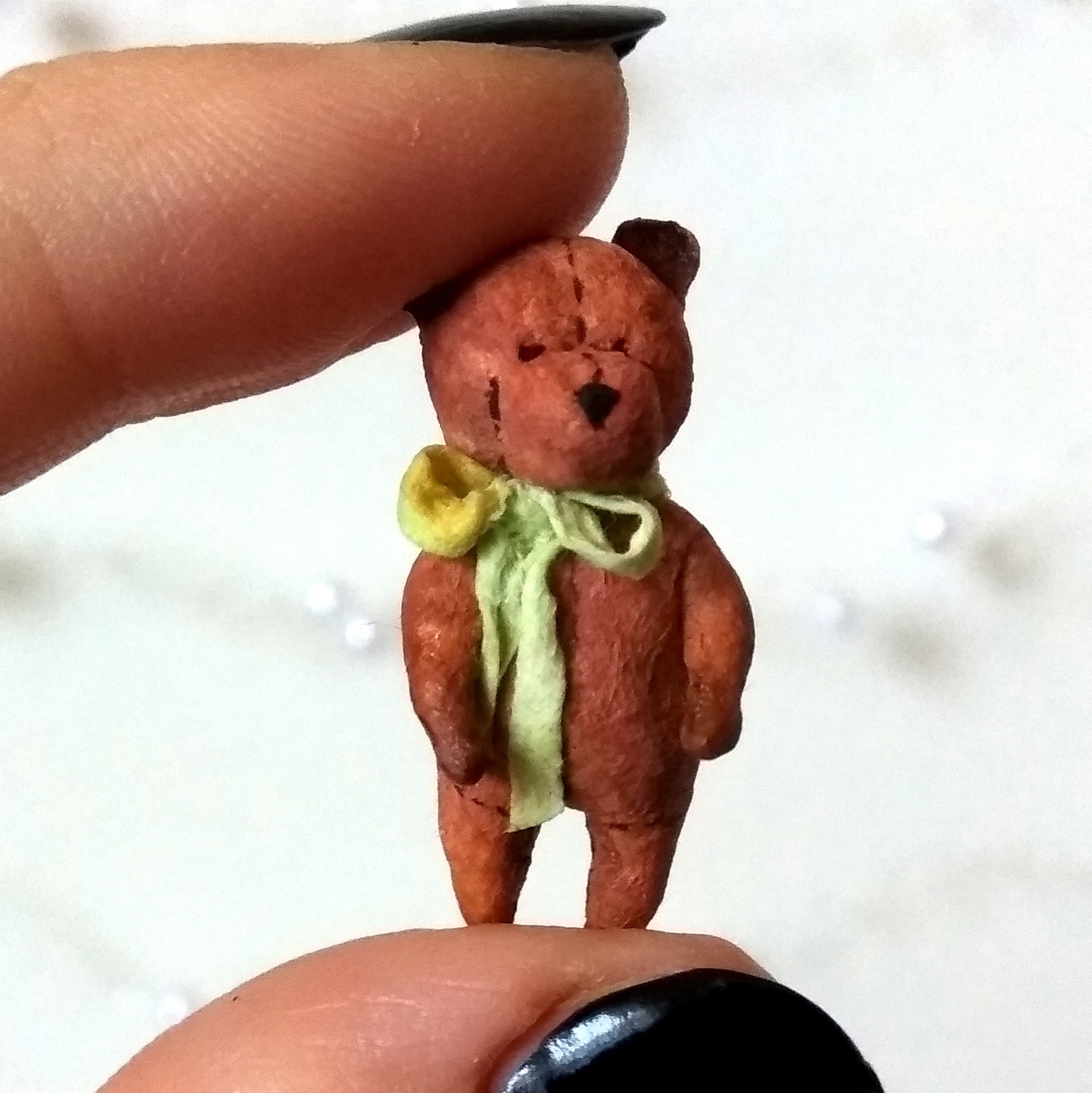 Micro teddy bear toy for 1:12 scale BJD dolls. Dollhouse min - Inspire ...