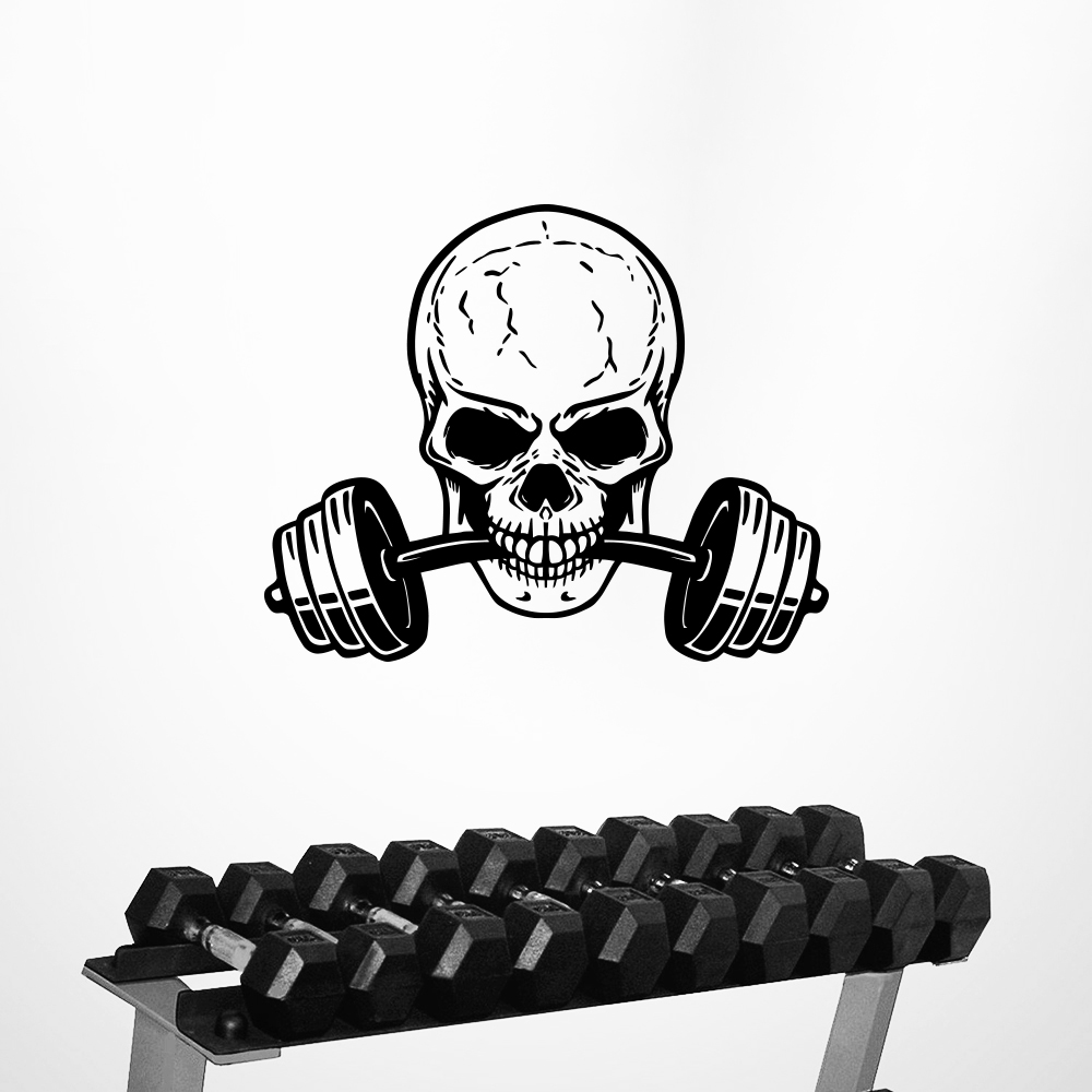 Skull And Barbell Workout Bodybuilder Gym Fitness Crossfit C | Inspire ...