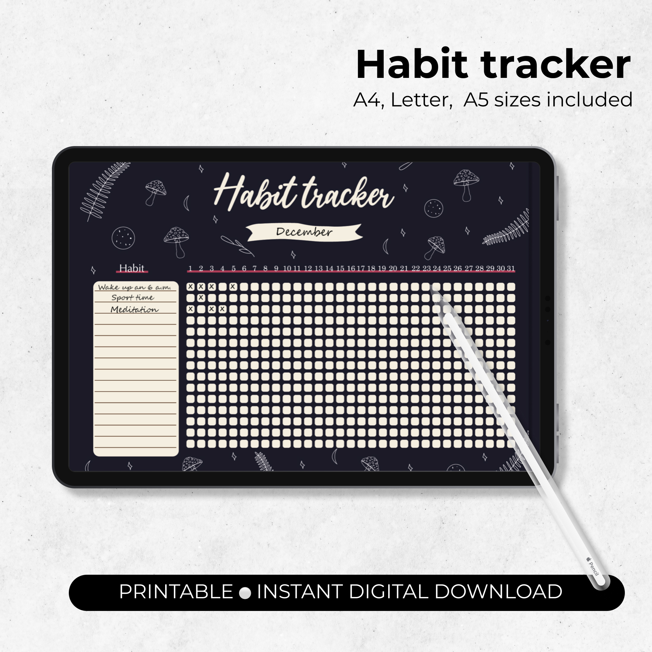 New Habit tracker | Tracker printable | Routine iPad tracker - Inspire ...