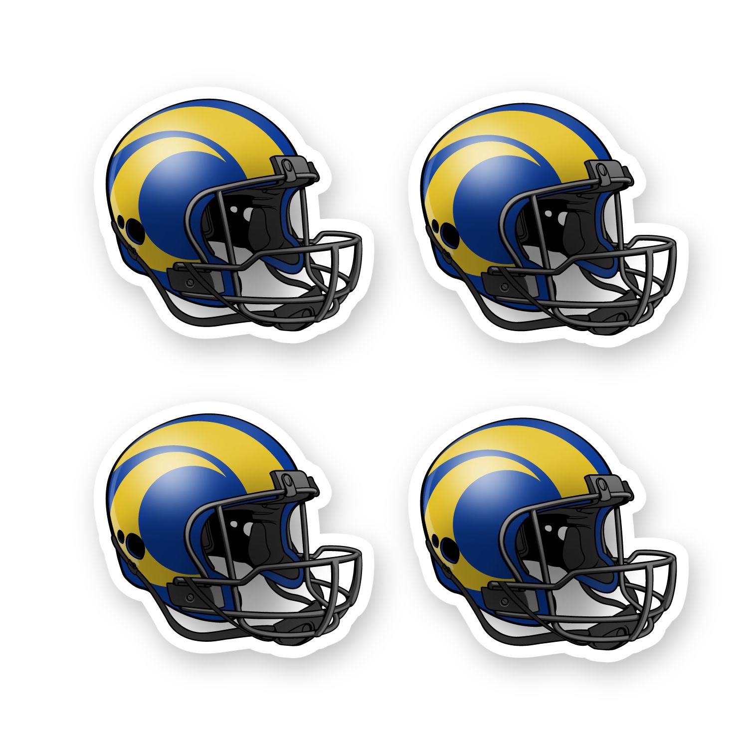 Los Angeles Rams Decal Set of 4 by 3 in Die Cut Vinyl Sticke - Inspire ...