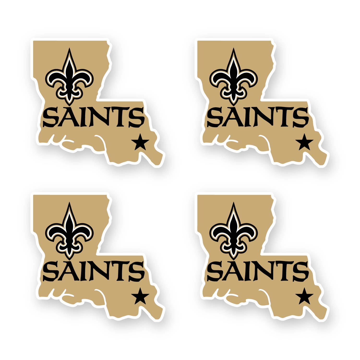 New Orleans Saints State Emblem Sticker Set of 4 by 3 inches | Inspire ...
