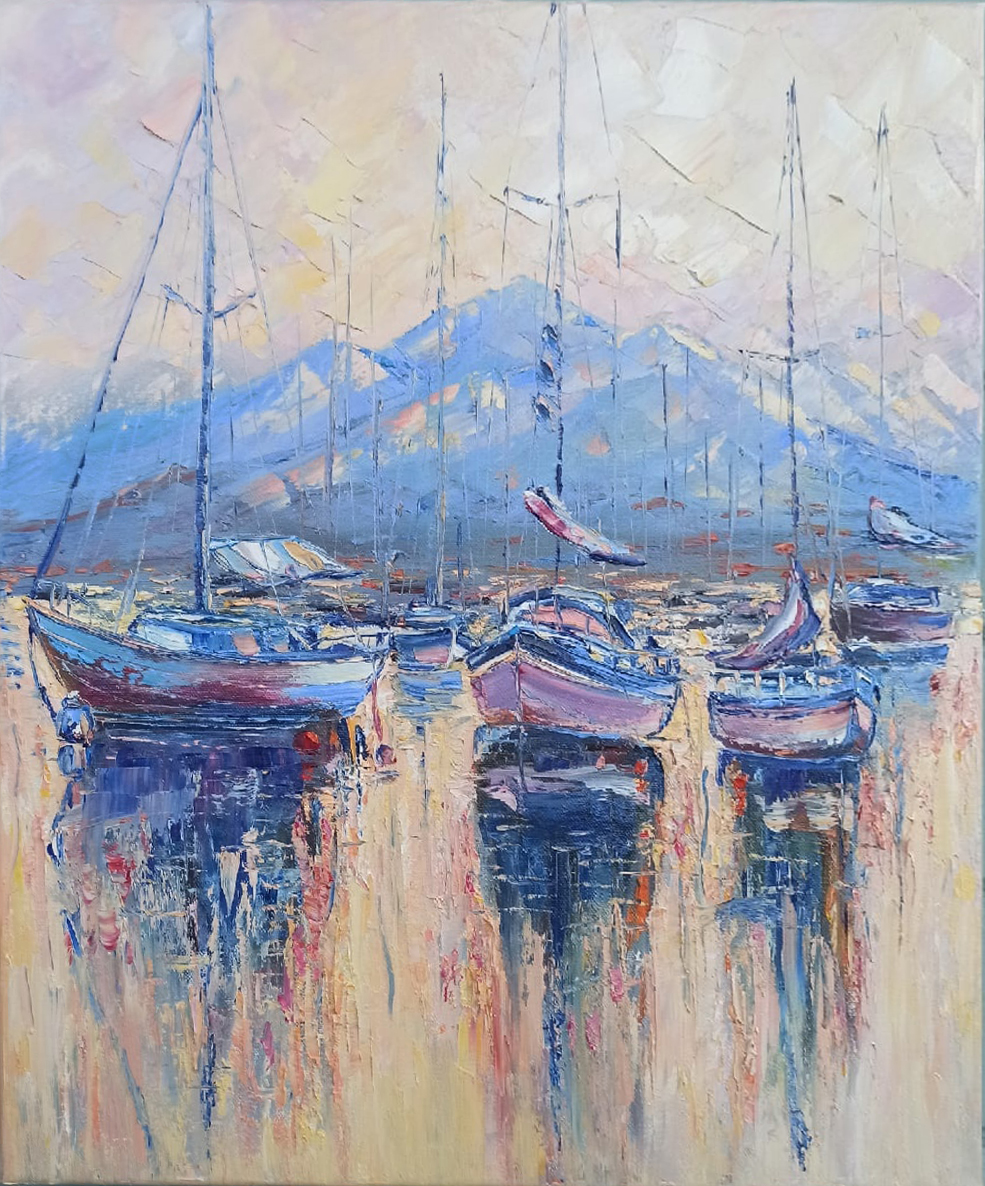 Seascape Sailboat Painting Impasto Original Art Boat Oil Pai | Inspire ...