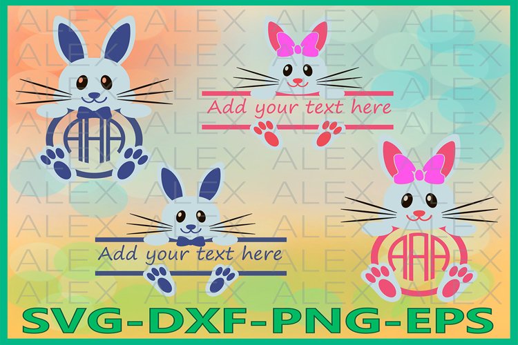 Bunny Svg, Bunny Split monogram SVG, Easter SVG, Easter Cut | Inspire ...