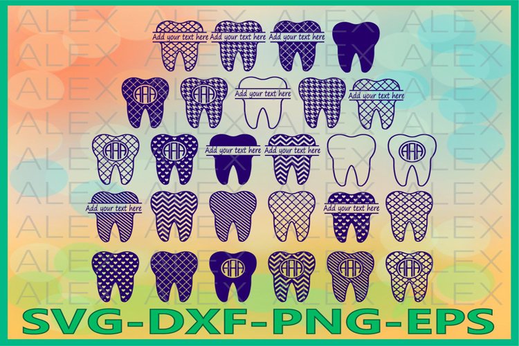 Tooth Monogram Files, Tooth Files, Tooth Svg Files | Inspire Uplift